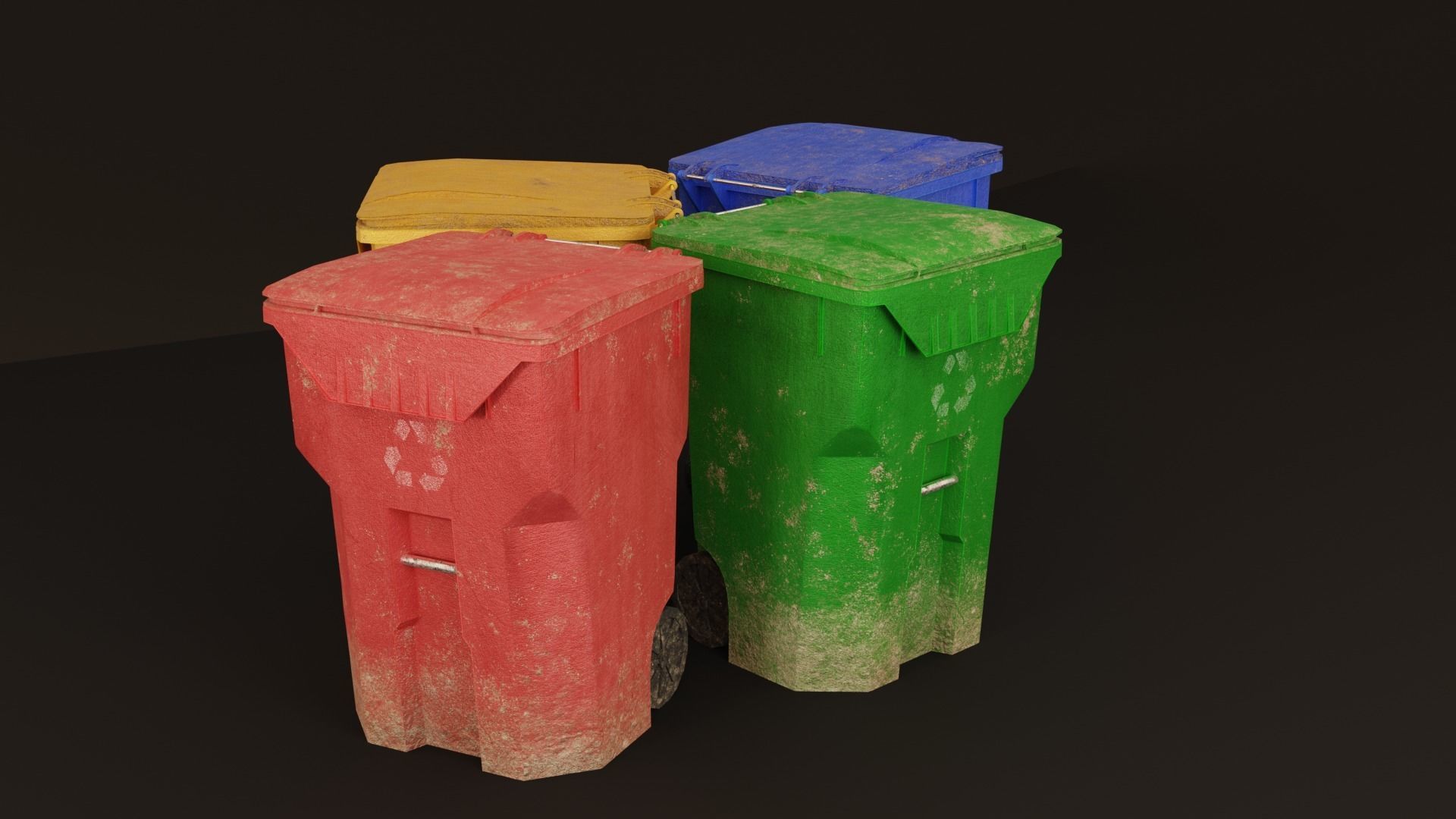 3D model Trash can packs recycle VR / AR / low-poly | CGTrader