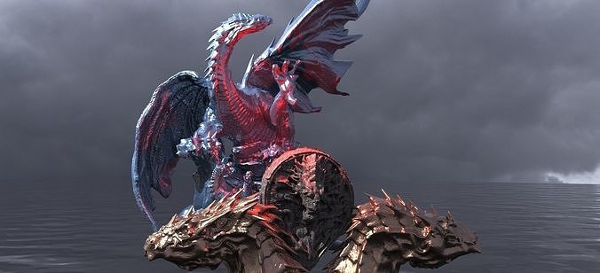 Great Wyvern Arthurian Dragon Statue Collection 3 3D model | CGTrader