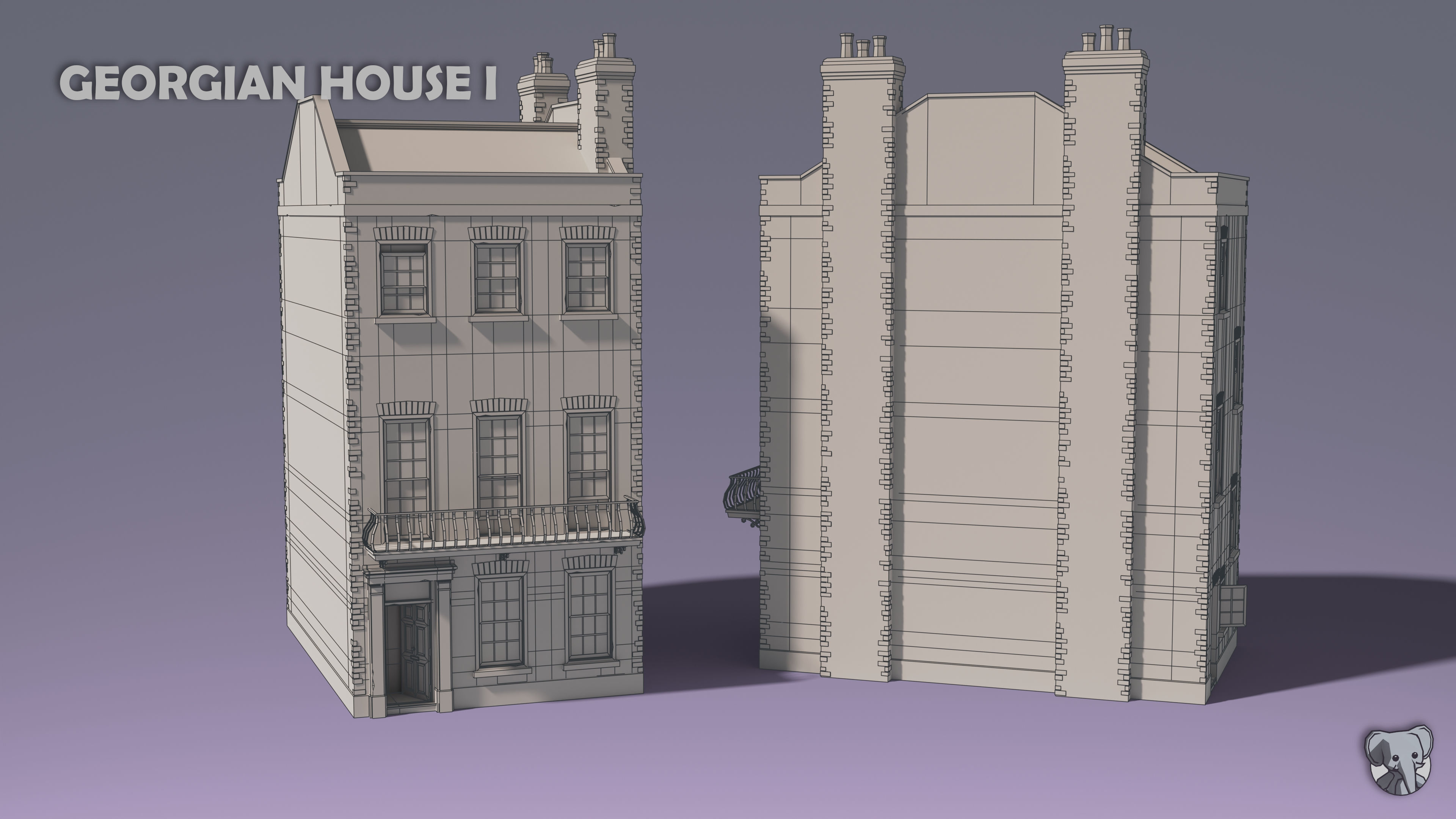 3D model Georgian House I VR / AR / low-poly | CGTrader