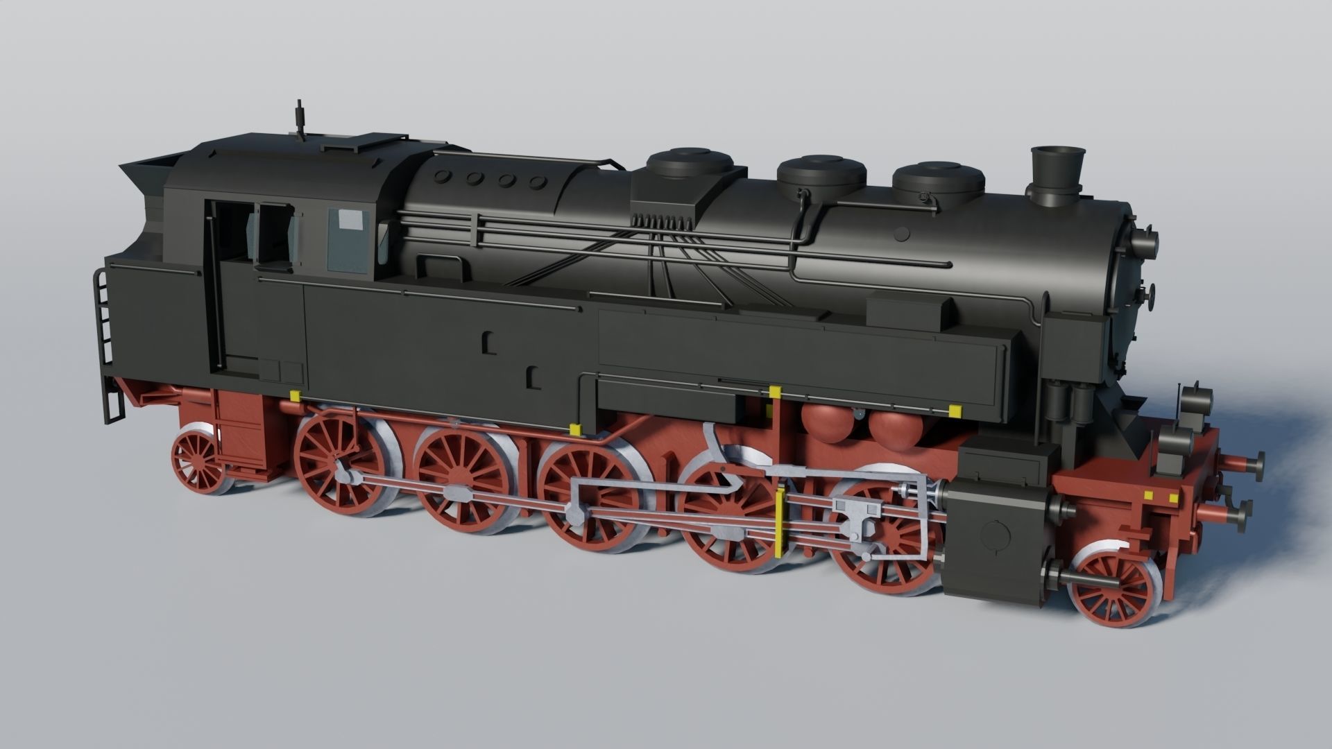 Historical German BR95 steam engine 3D model | CGTrader