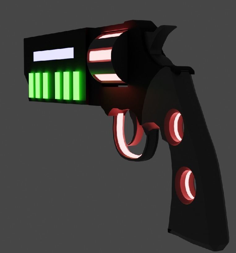 3D model low-poly cyber revolver VR / AR / low-poly | CGTrader