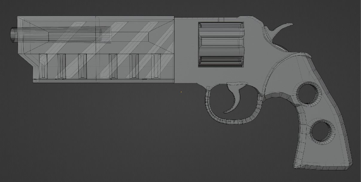 3D model low-poly cyber revolver VR / AR / low-poly | CGTrader