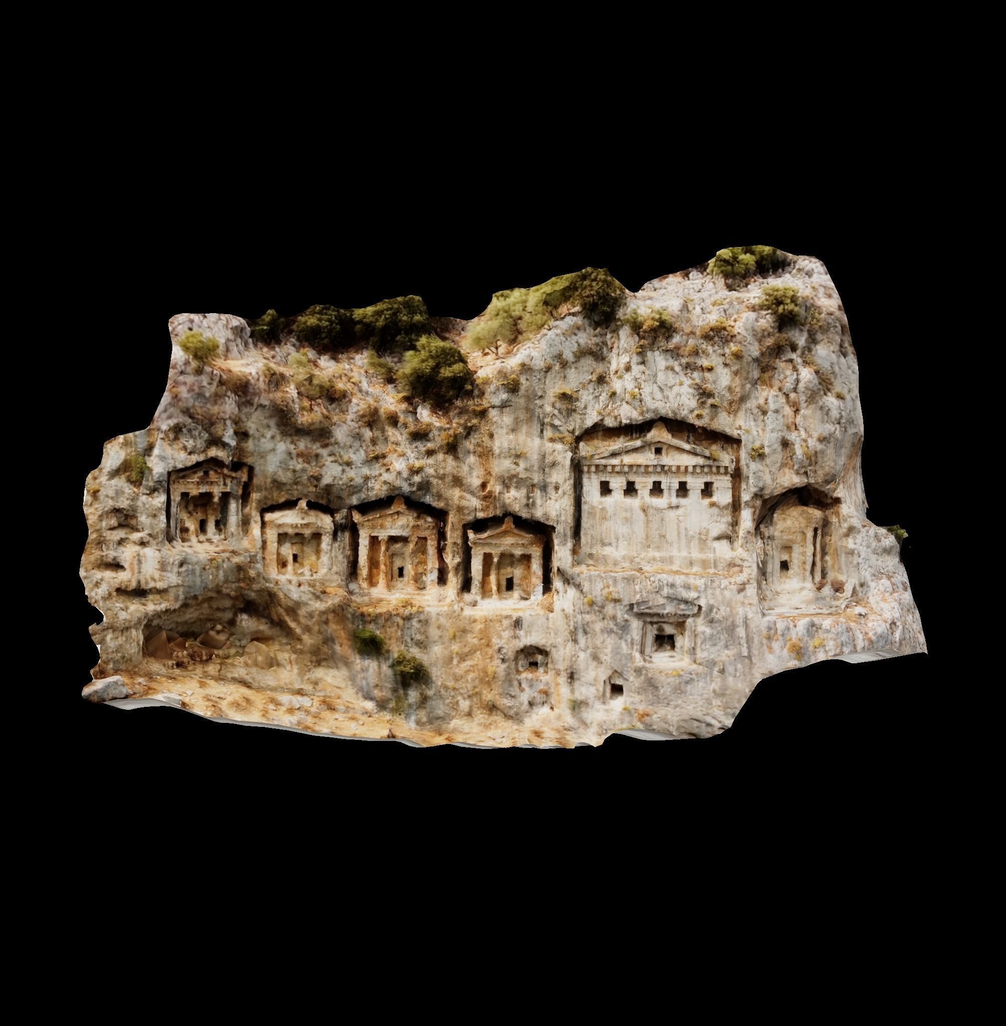 Model of Lycian ancient King Tombs in Dalyan Turkey 3D model 3D ...