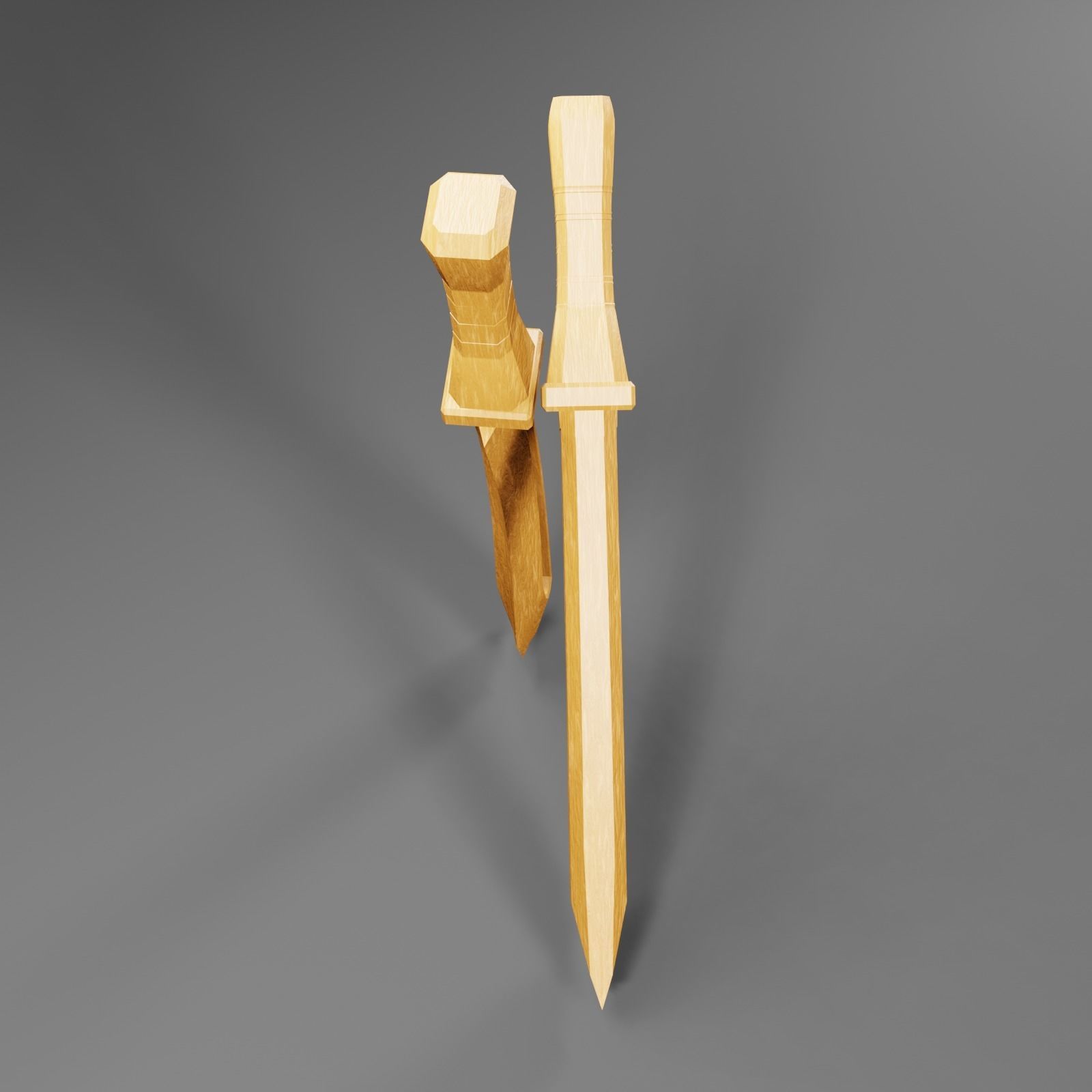 3D model Wooden Sword Type E2 VR / AR / low-poly | CGTrader