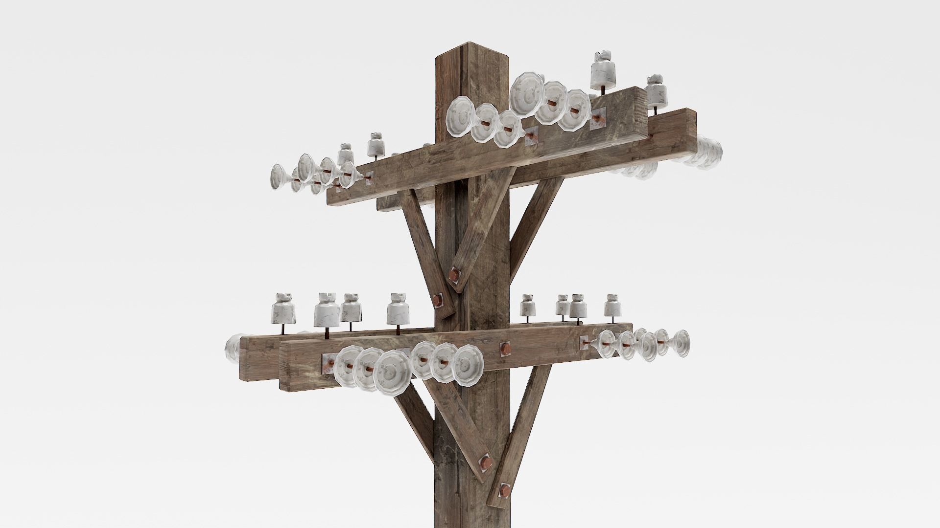 3D model Electric wooden pole da1 VR / AR / low-poly | CGTrader