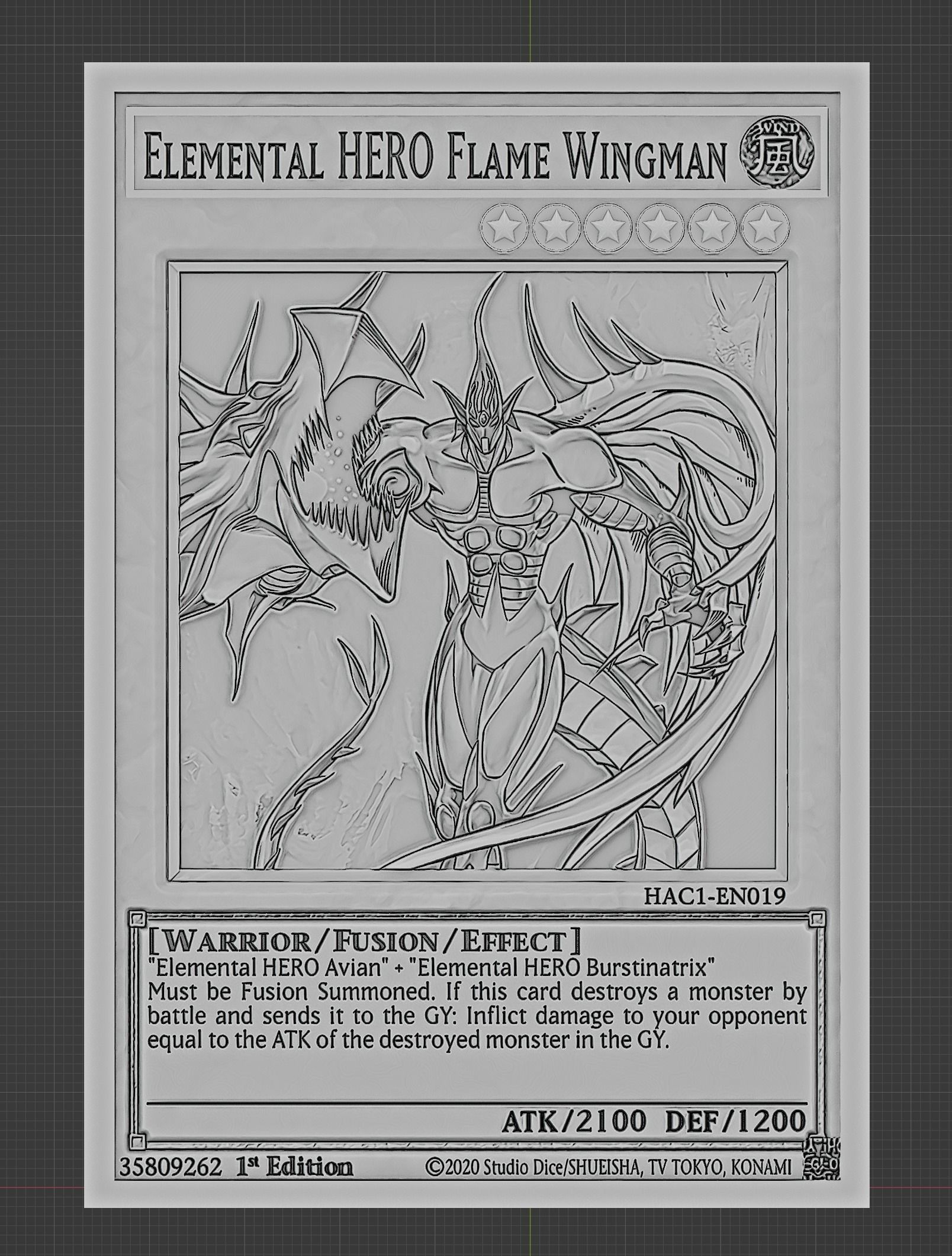 elemental hero flame wingman - yugioh 3D model 3D printable | CGTrader