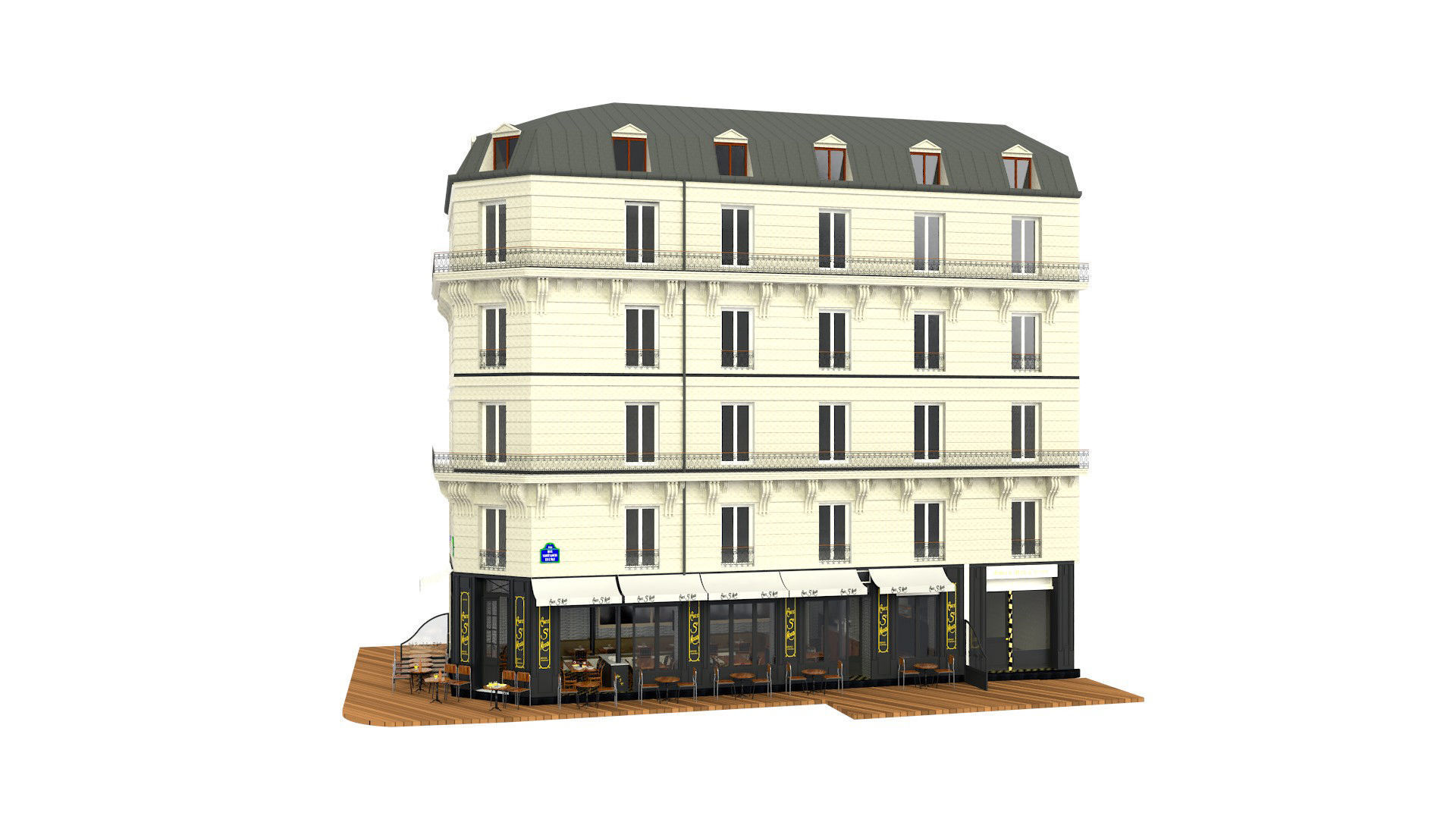 French Restaurant 3D model | CGTrader