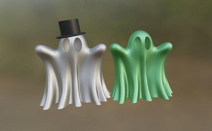 GHOST two ghosts in top hat 3D model 3D printable | CGTrader