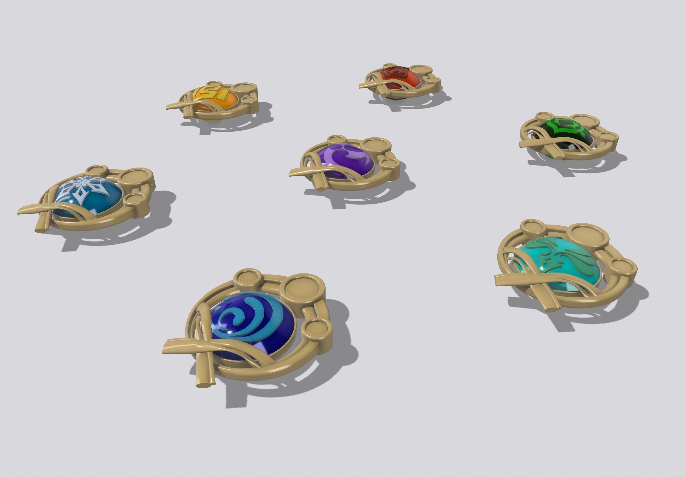 Inazuma Visions Pack Genshin Impact 3D model 3D printable | CGTrader