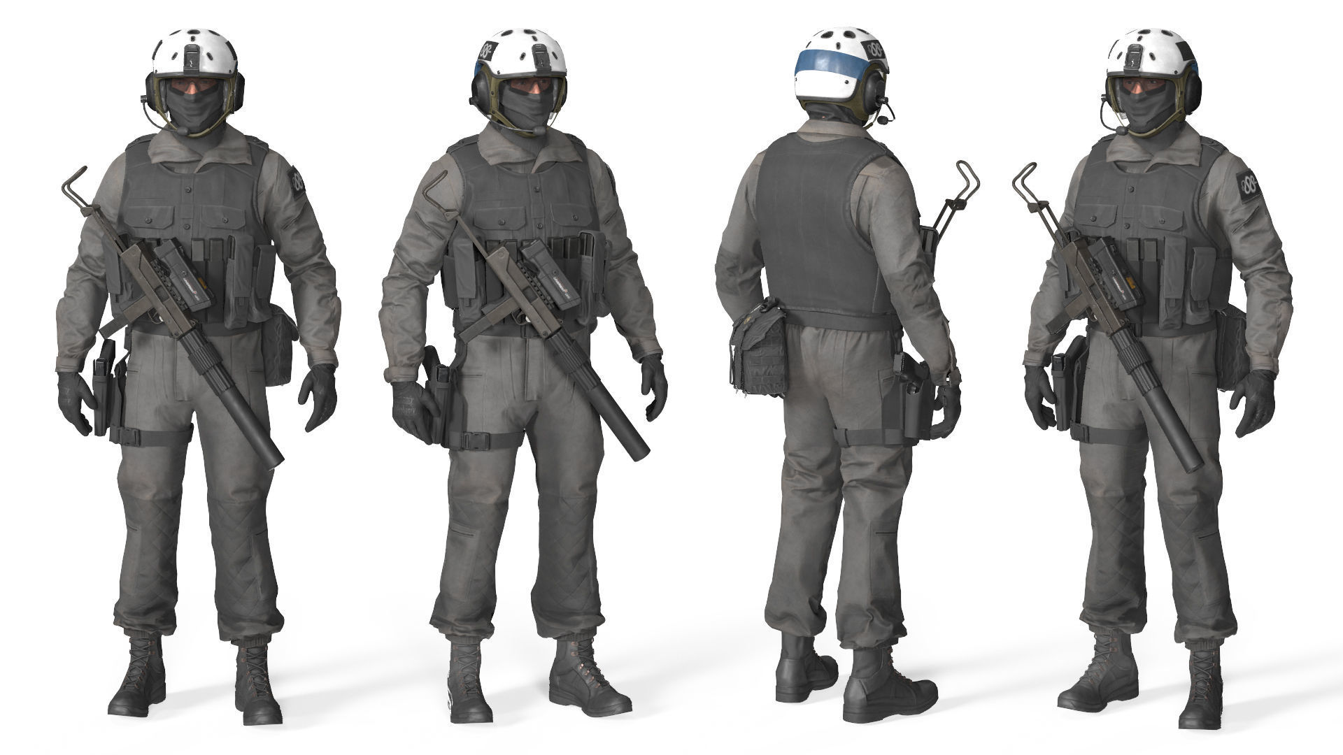 3D model SCIFI XOF Special Operations Uniform VR / AR / low-poly | CGTrader