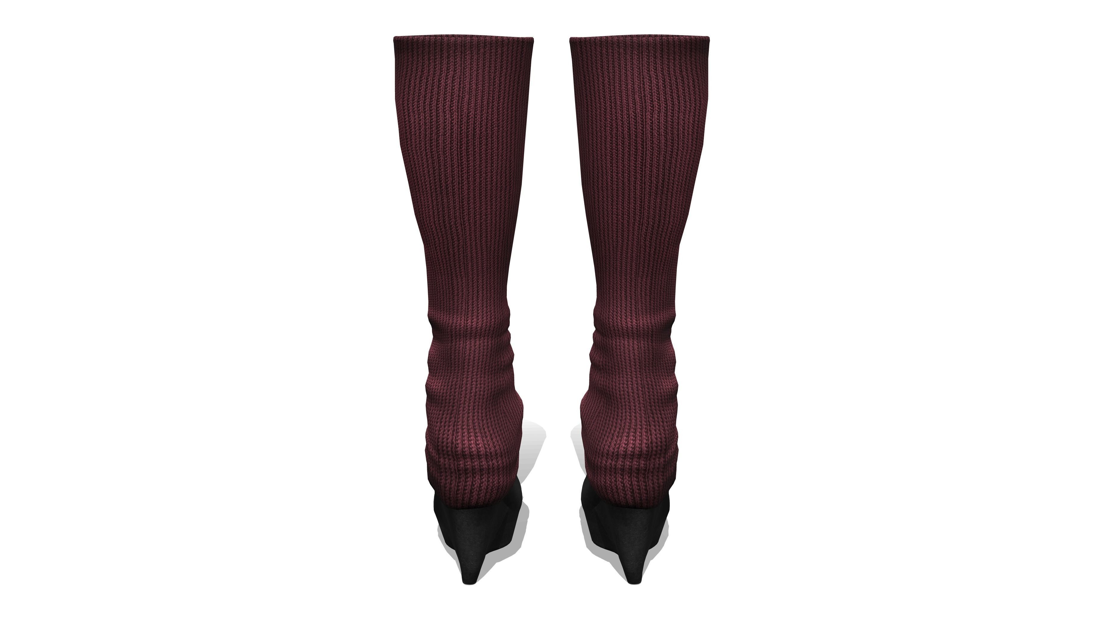 3D model Leg Warmers Over Wedge Heels Shoes VR / AR / low-poly | CGTrader