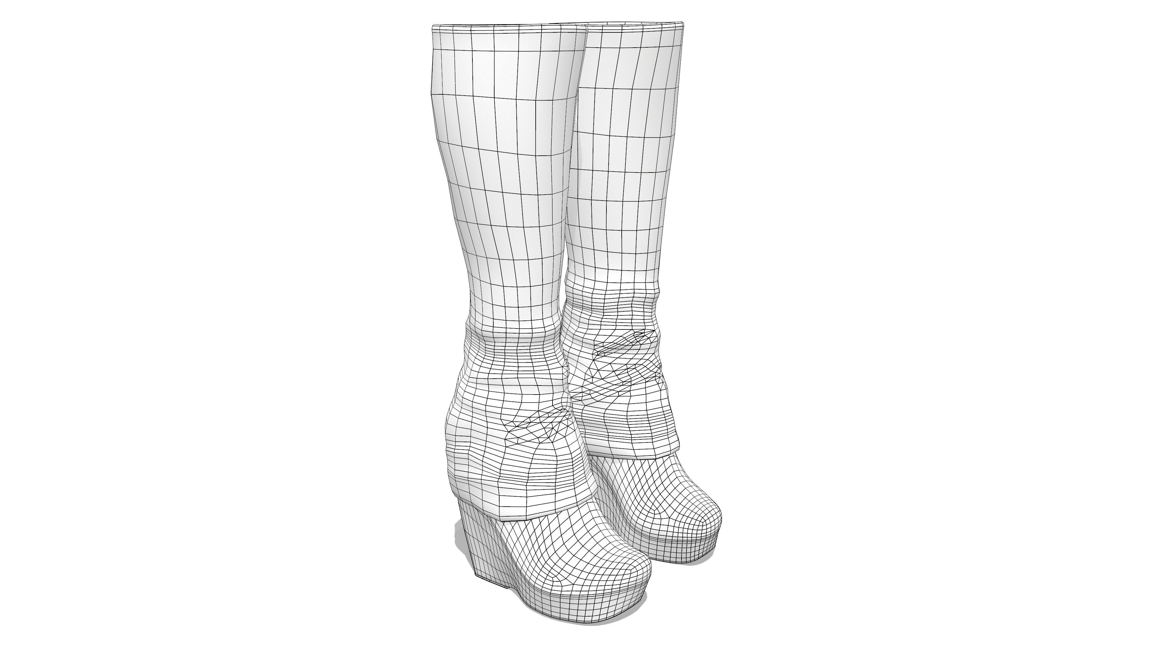 3D model Leg Warmers Over Wedge Heels Shoes VR / AR / low-poly | CGTrader