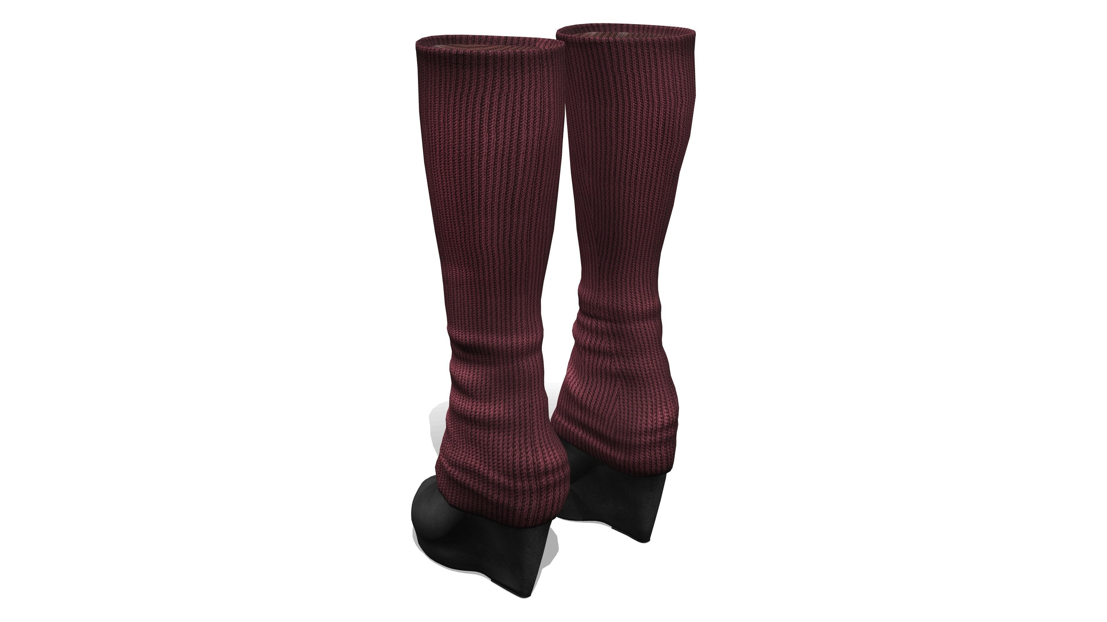 3D model Leg Warmers Over Wedge Heels Shoes VR / AR / low-poly | CGTrader