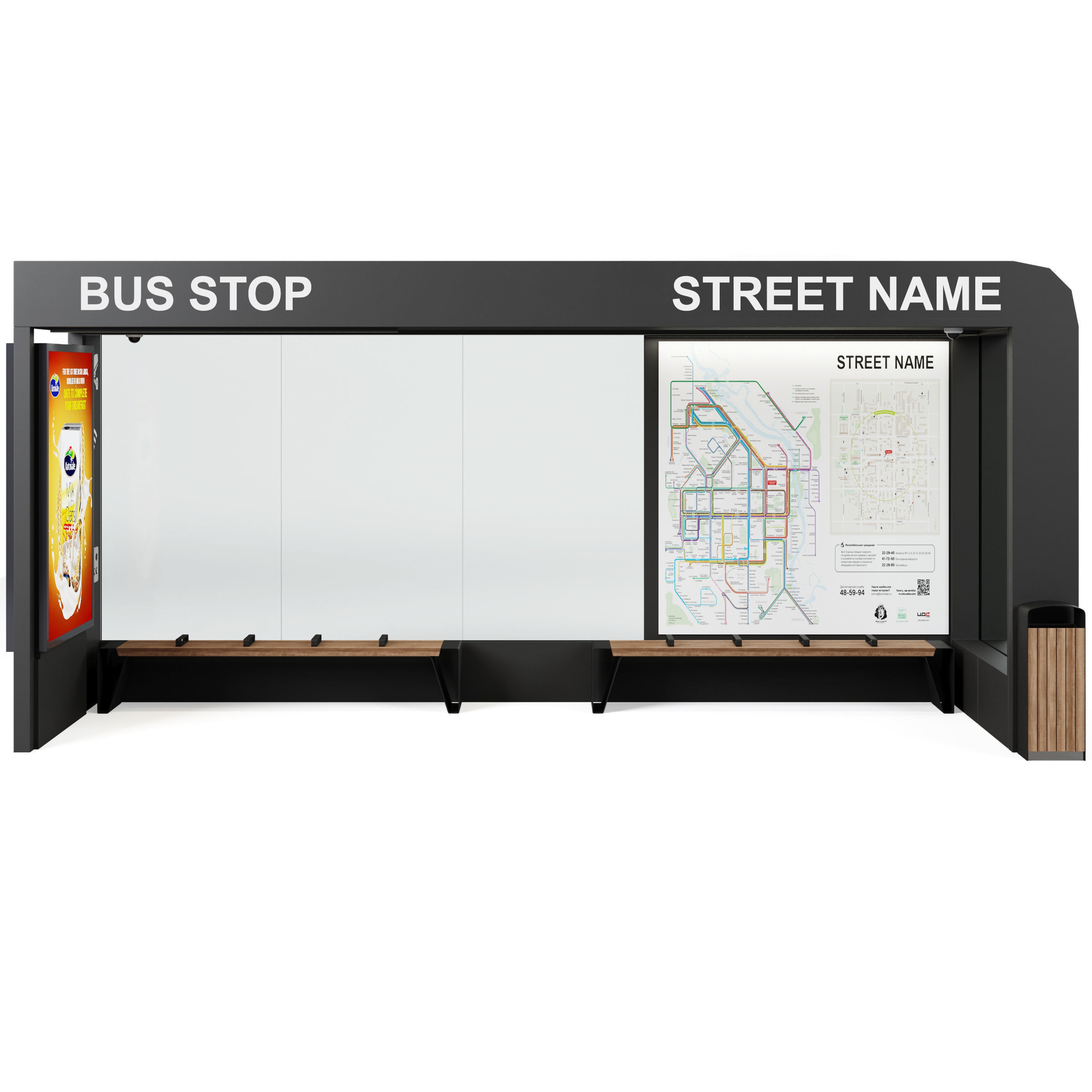 Bus stop 3D model | CGTrader