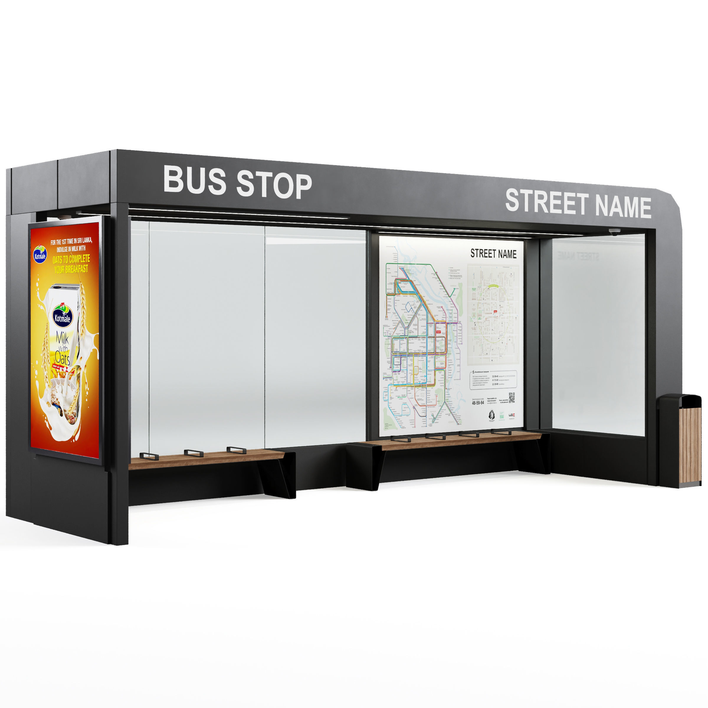 Bus stop 3D model | CGTrader