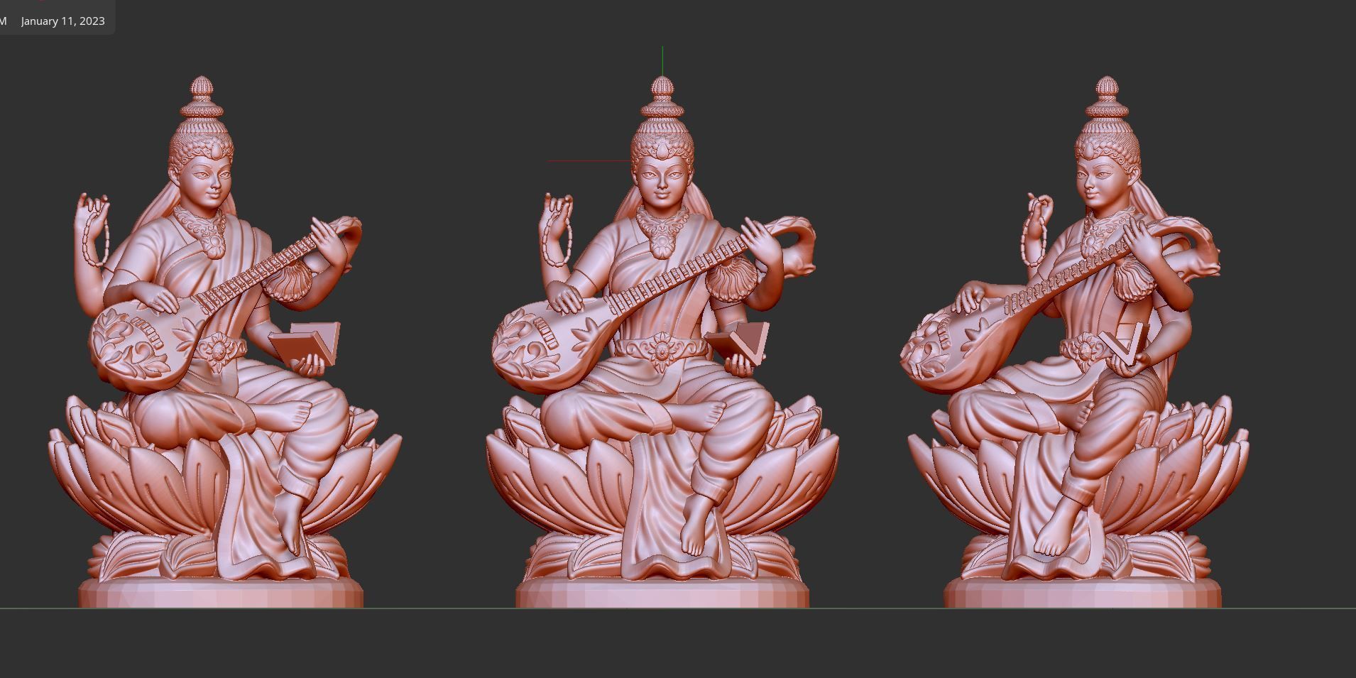 Saraswati Mata 3D model 3D printable | CGTrader