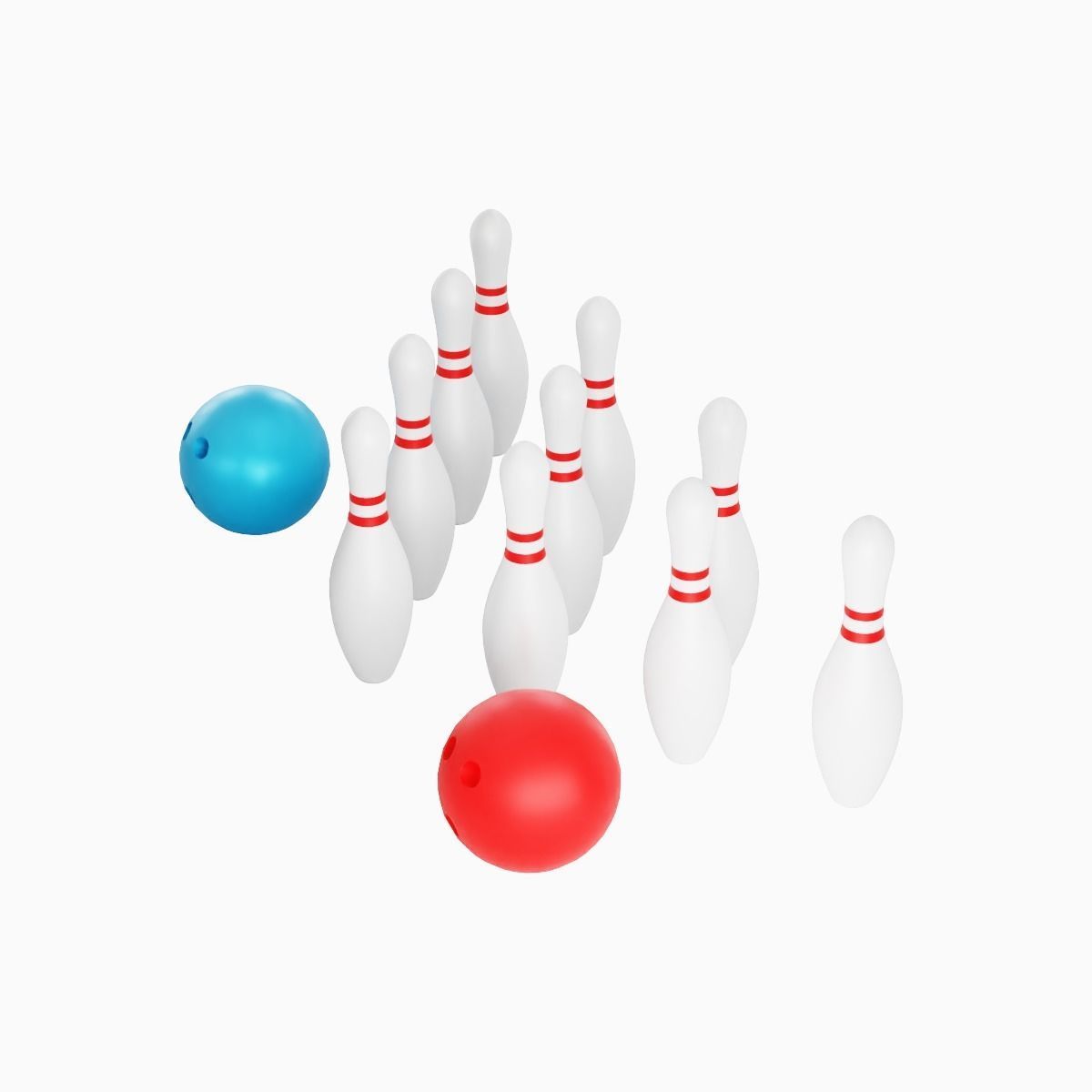 3D model Bowling Set Pins and Balls VR / AR / low-poly | CGTrader