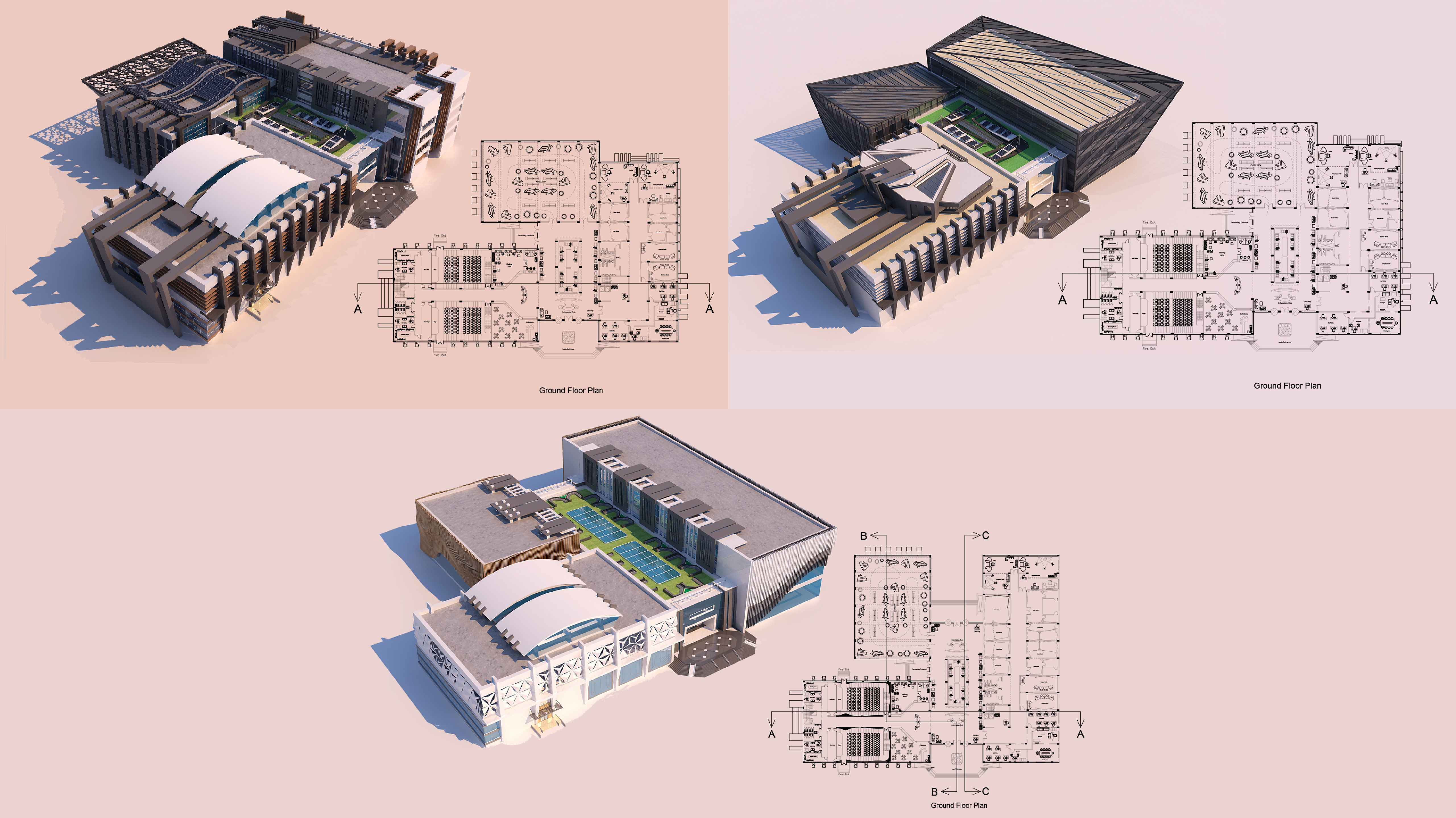 3 Projects - Art Center 2021 - 2Ds Plans - 3Ds Files 3D Model ...