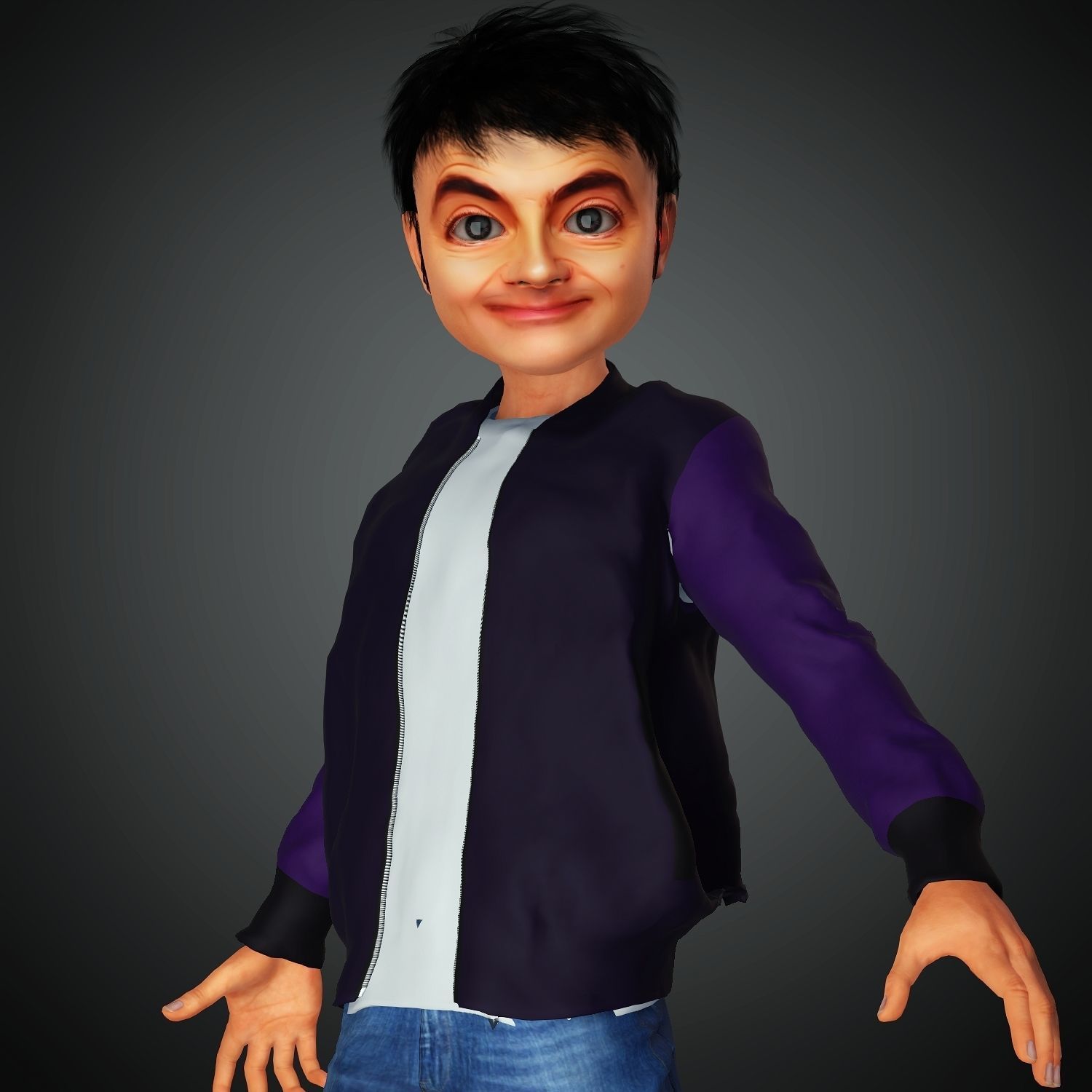Mr Bean 3D Cartoon Character Model Blender Maya Iclone 3D model ...