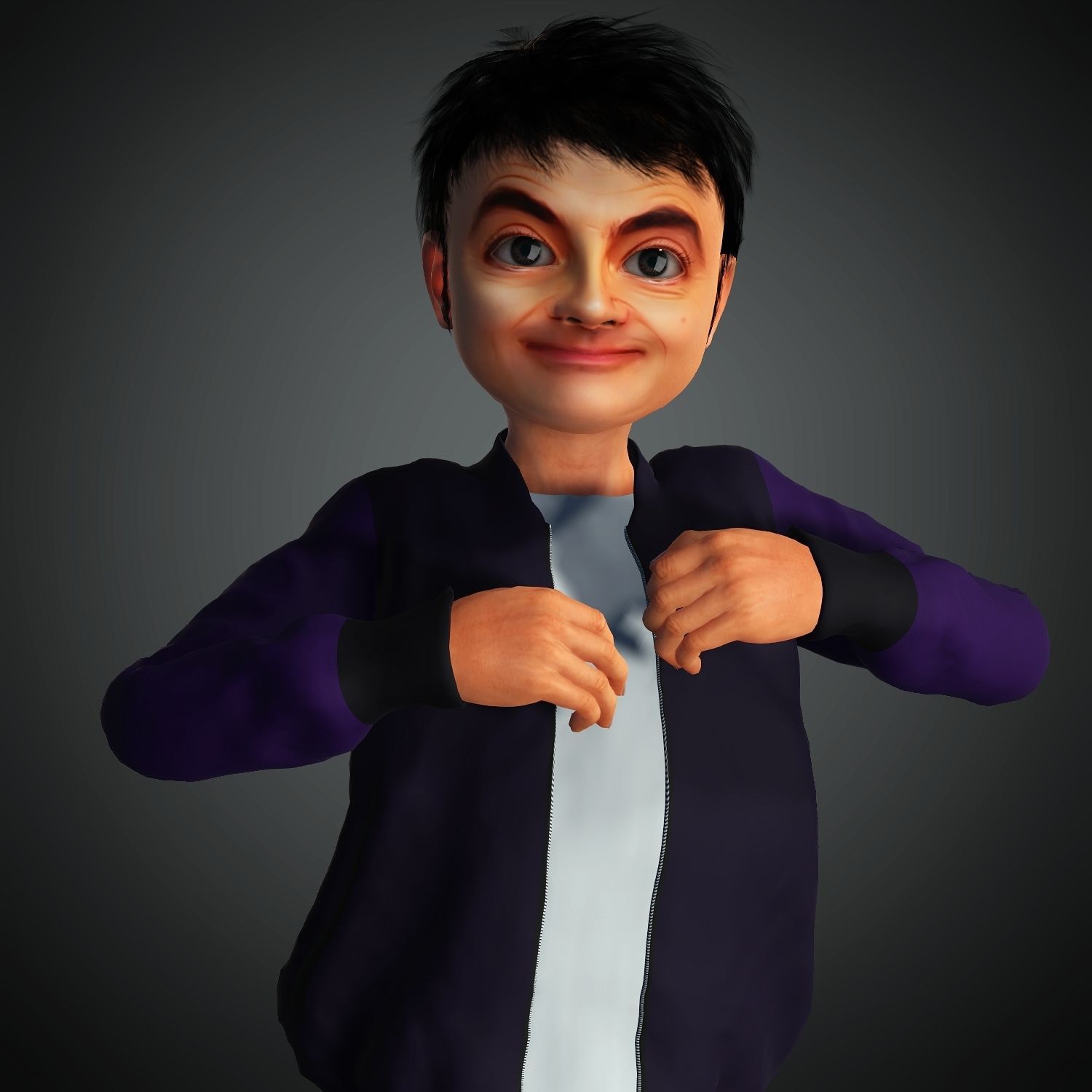 Mr Bean 3D Cartoon Character Model Blender Maya Iclone 3D model ...