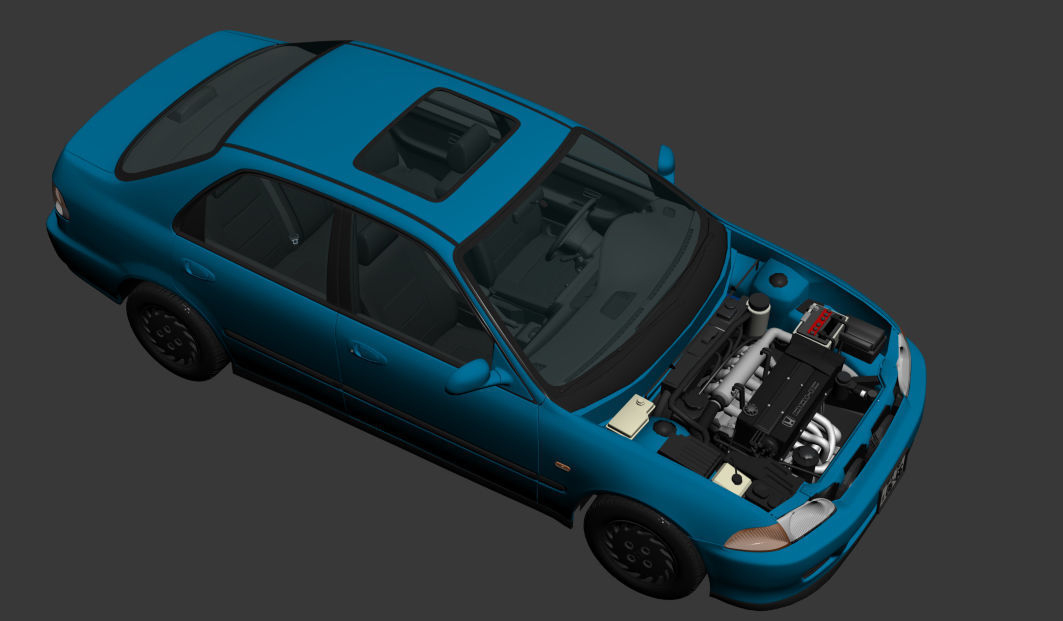 Honda Civic EG Sedan 1993 3D model | CGTrader