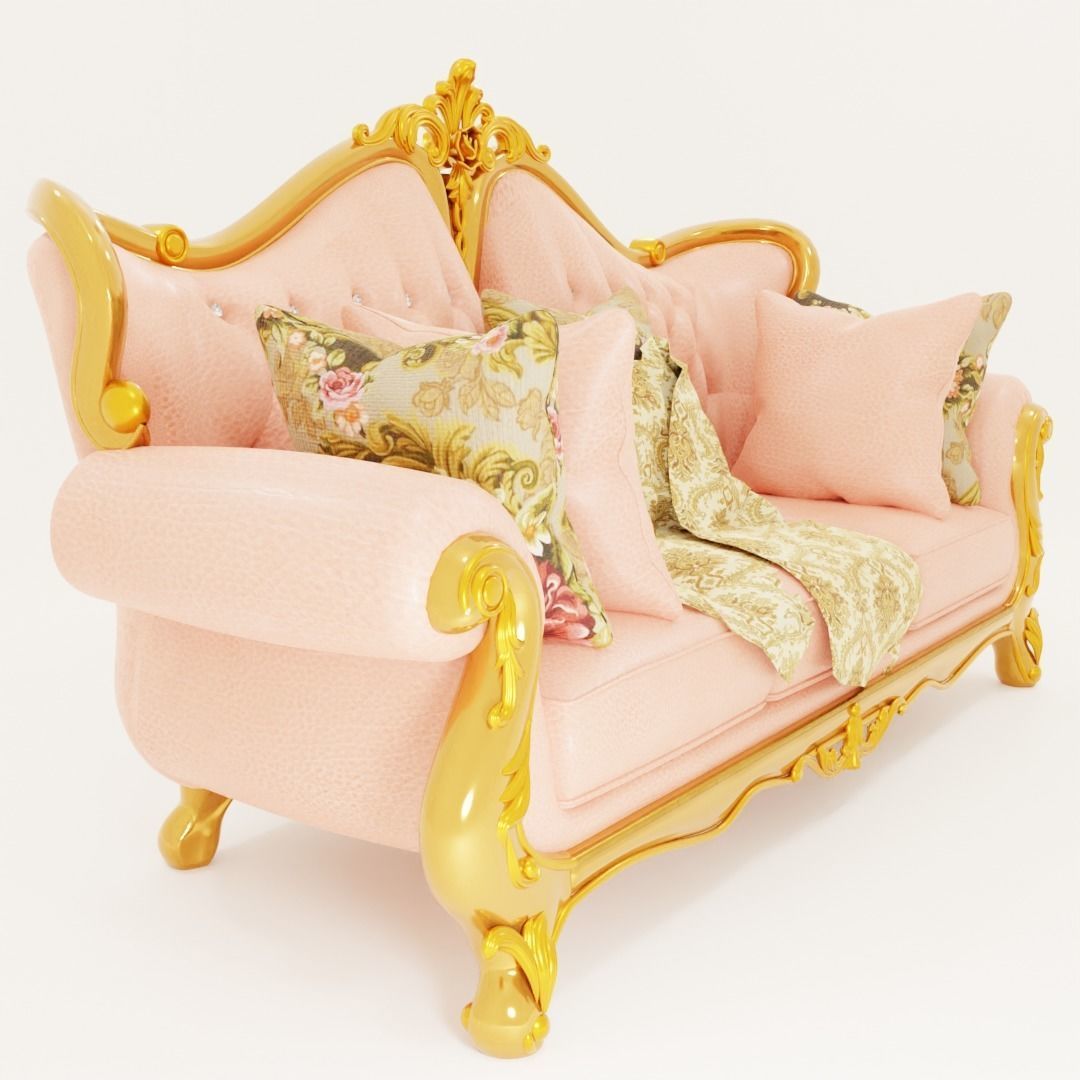 Ornament Chesterfield Sofa free 3D model | CGTrader