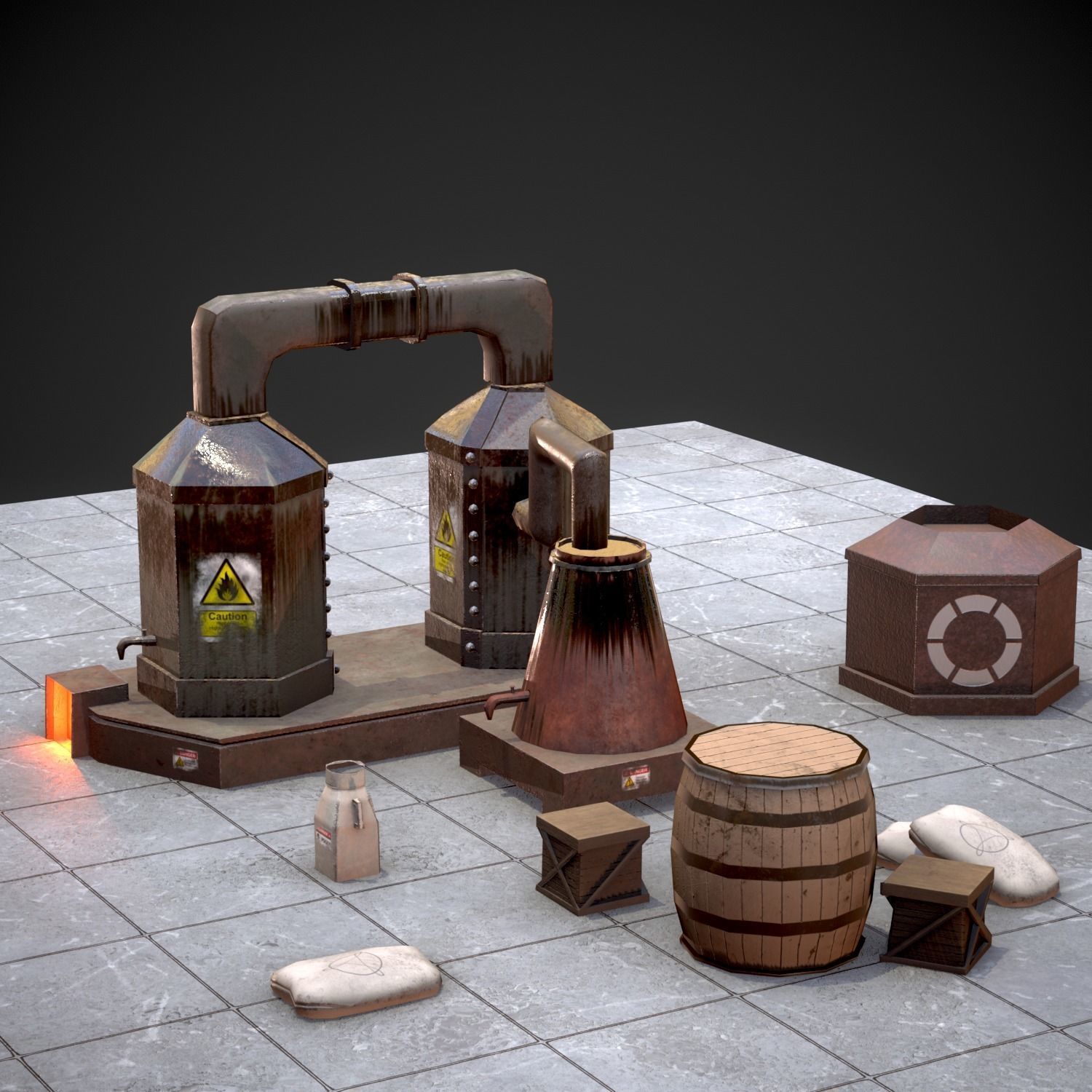 3D model Factory Model with PBR texture VR / AR / low-poly | CGTrader