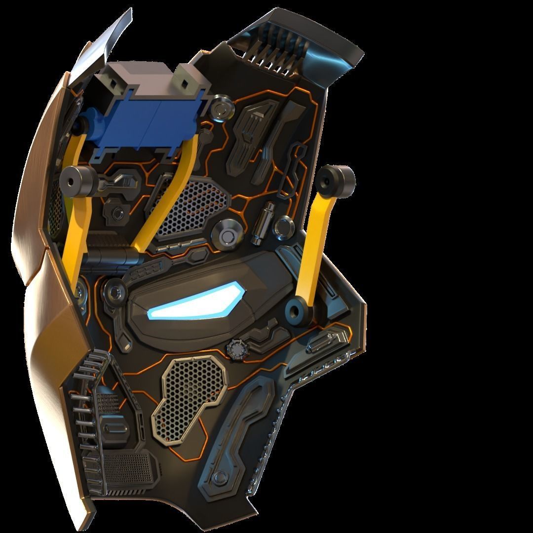 Iron man MK 45 helmet with FULL inner details and motorization 3D model ...