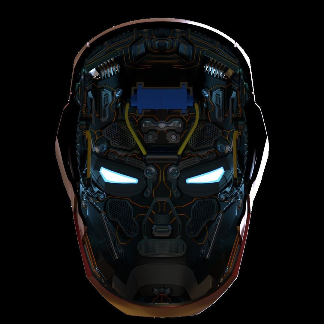 Iron man MK 45 helmet with FULL inner details and motorization 3D model ...