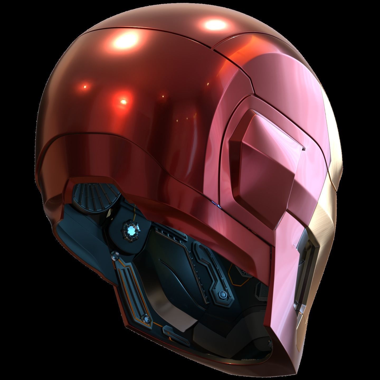 Iron man MK 45 helmet with FULL inner details and motorization 3D model ...
