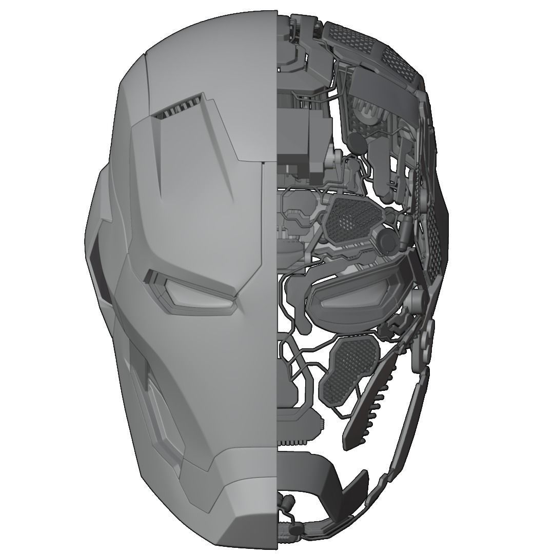 Iron man MK 45 helmet with FULL inner details and motorization 3D model ...