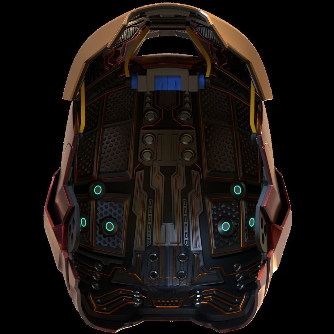 Iron man MK 45 helmet with FULL inner details and motorization 3D model ...