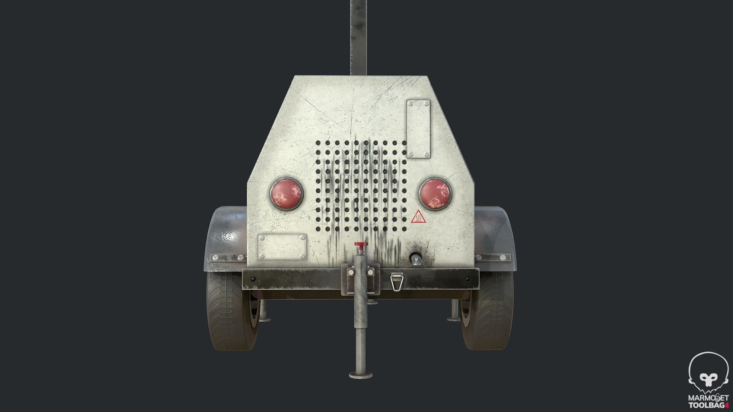 3D model PBR Mobile Light Tower Generator - Portable Generator VR / AR ...