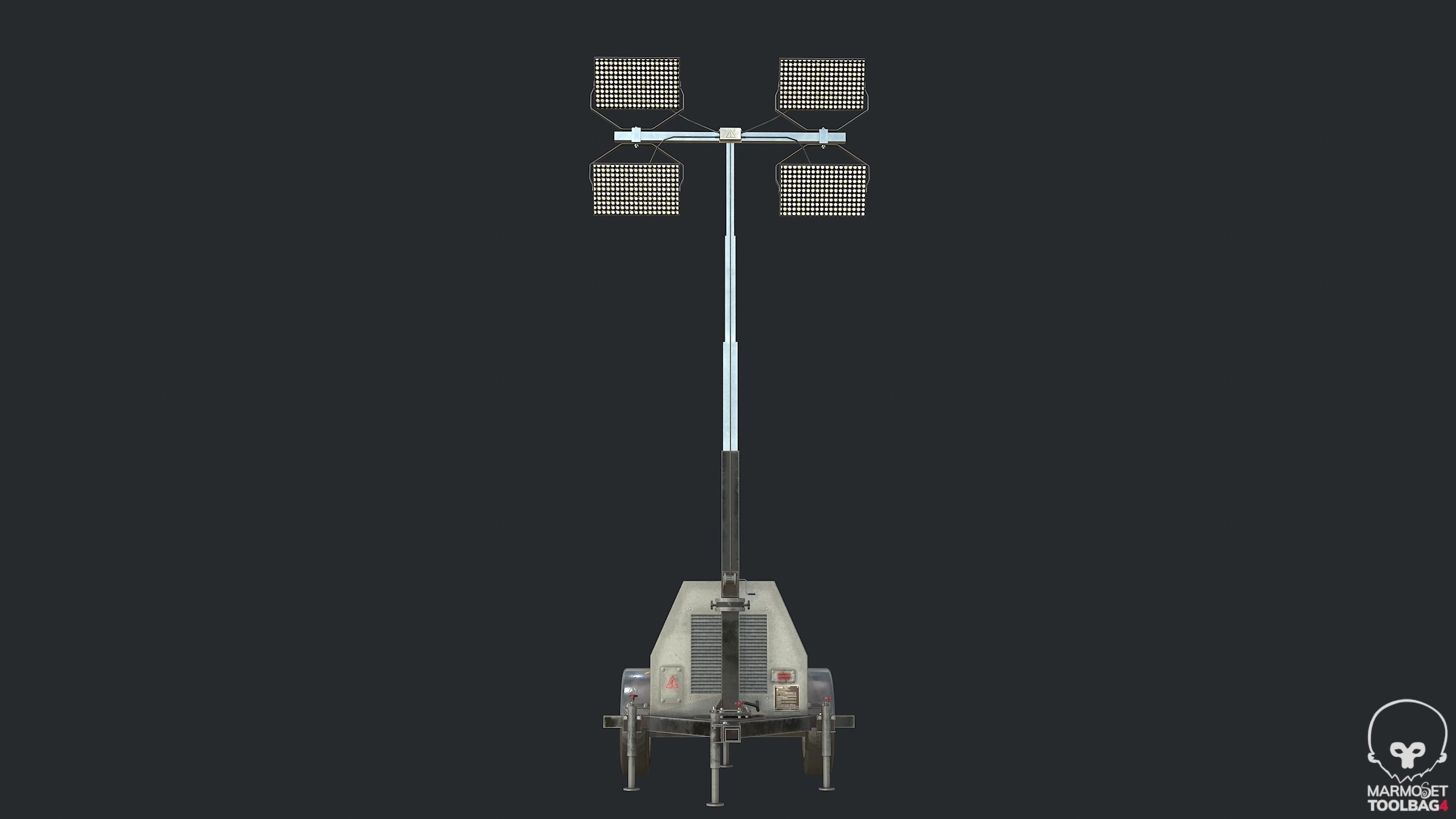 3D model PBR Mobile Light Tower Generator - Portable Generator VR / AR ...