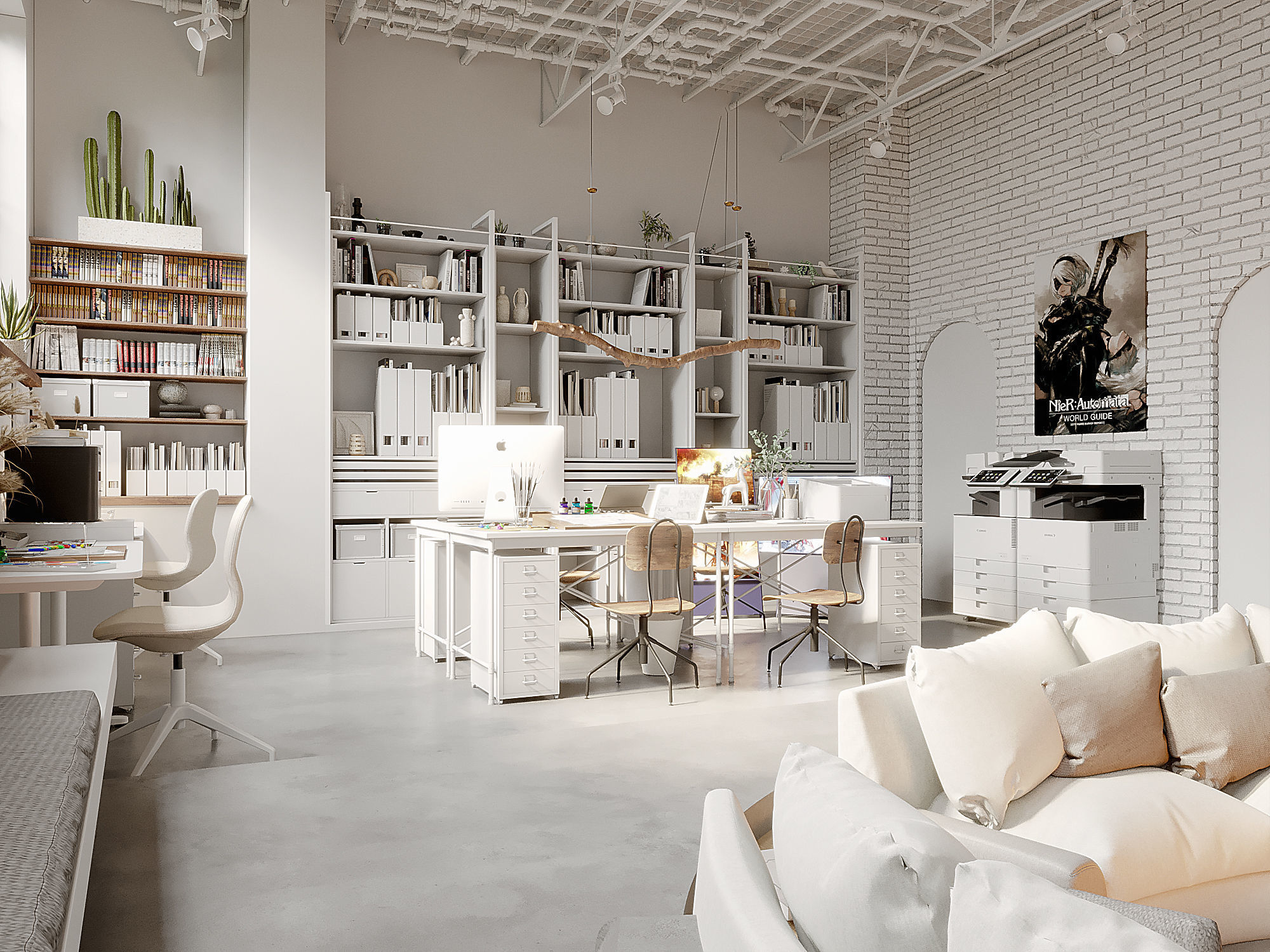 Desk in Manga Worskshop 3D model | CGTrader