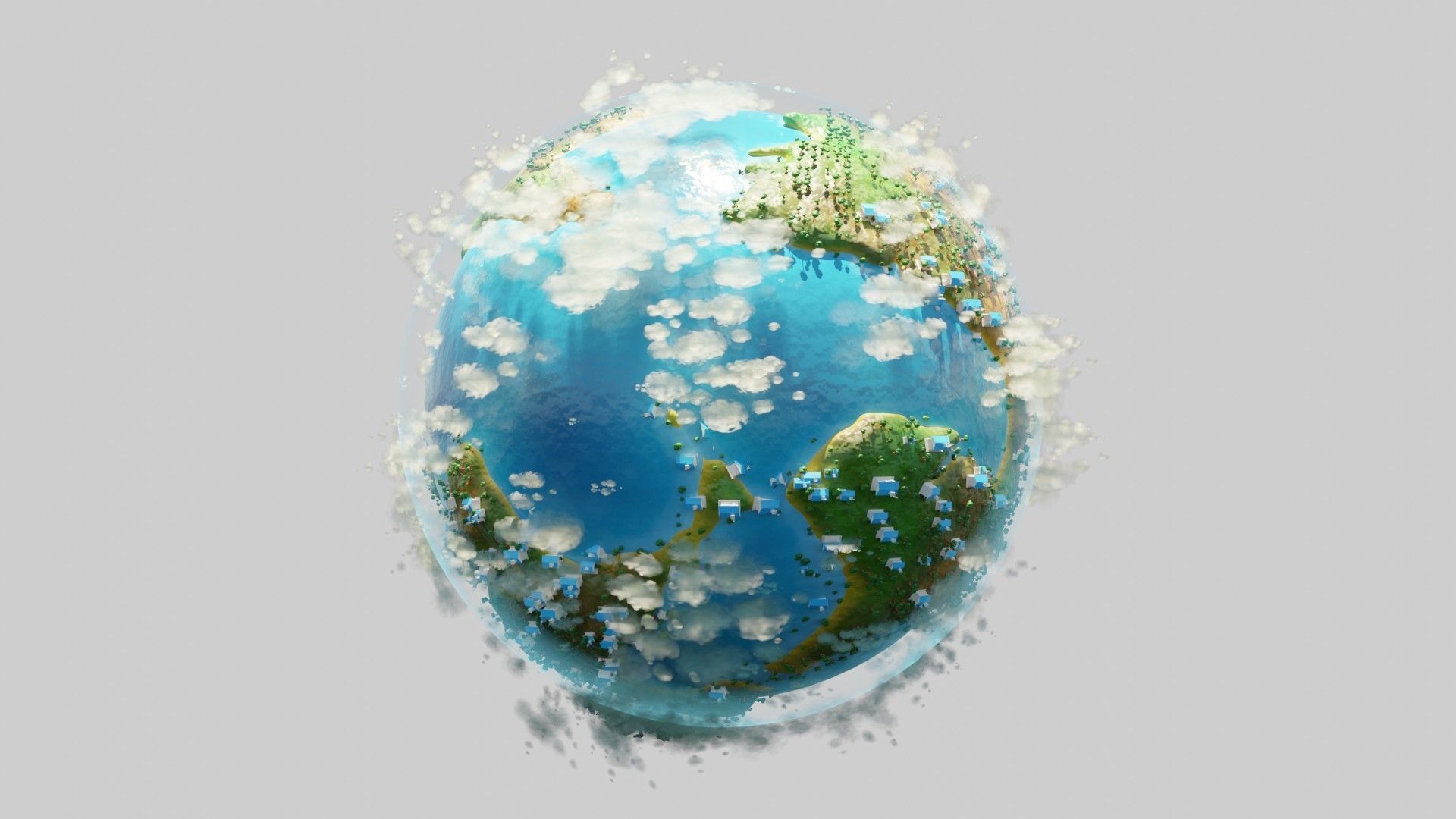 3D model procedural planet made in blender geometry nodes VR / AR / low ...