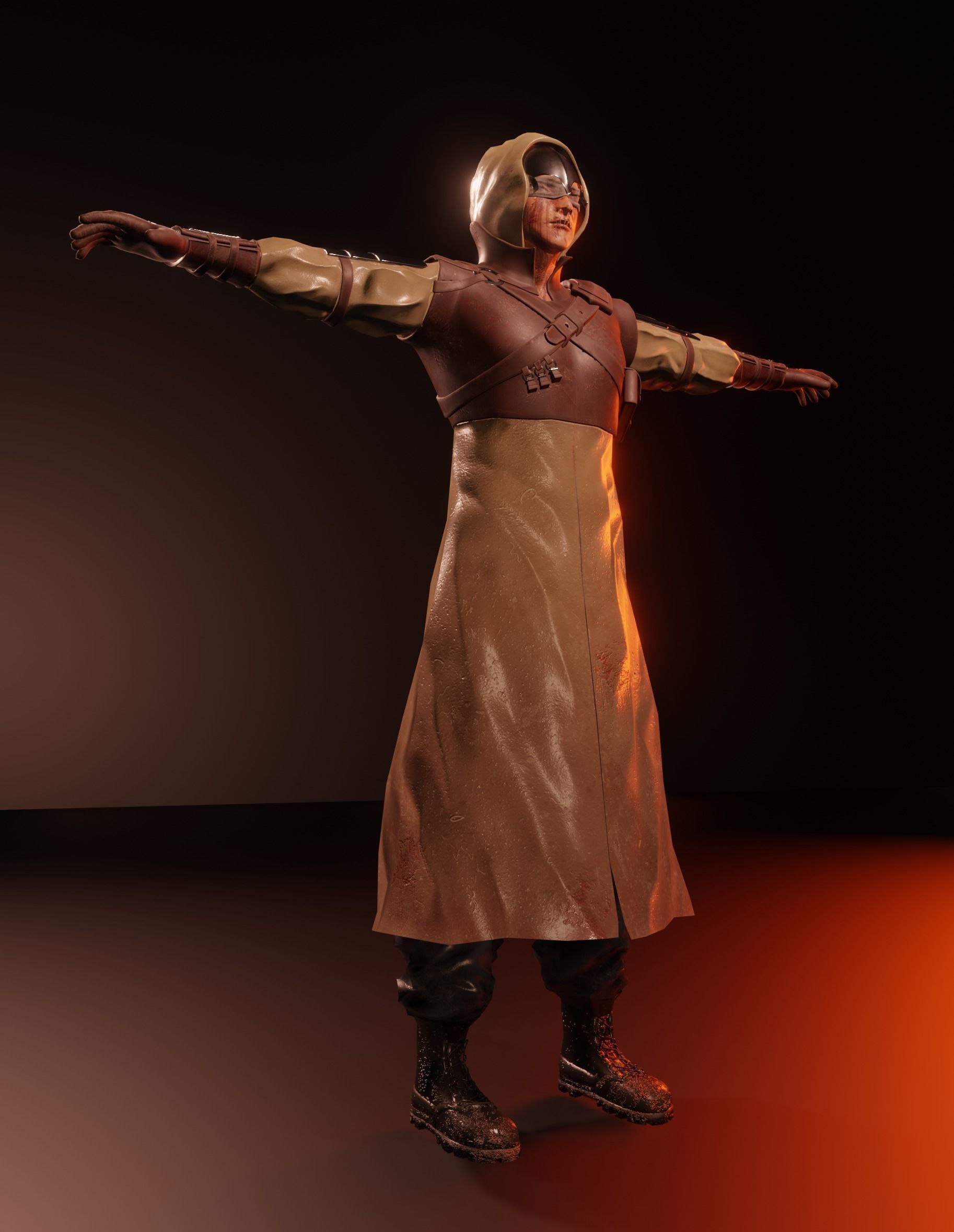 3D model Videogame Dark fantasy stylized male character VR / AR / low ...