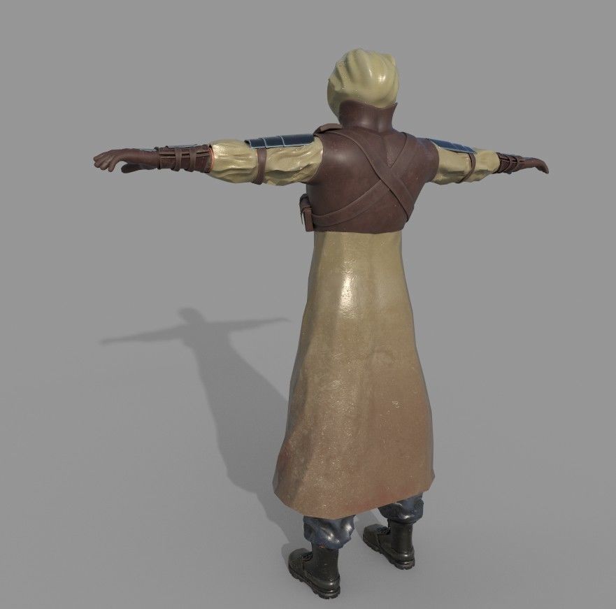 3D model Videogame Dark fantasy stylized male character VR / AR / low ...