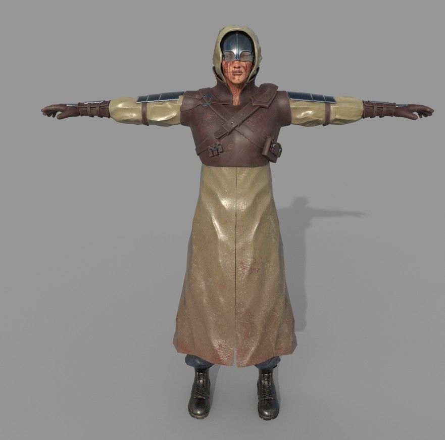3D model Videogame Dark fantasy stylized male character VR / AR / low ...