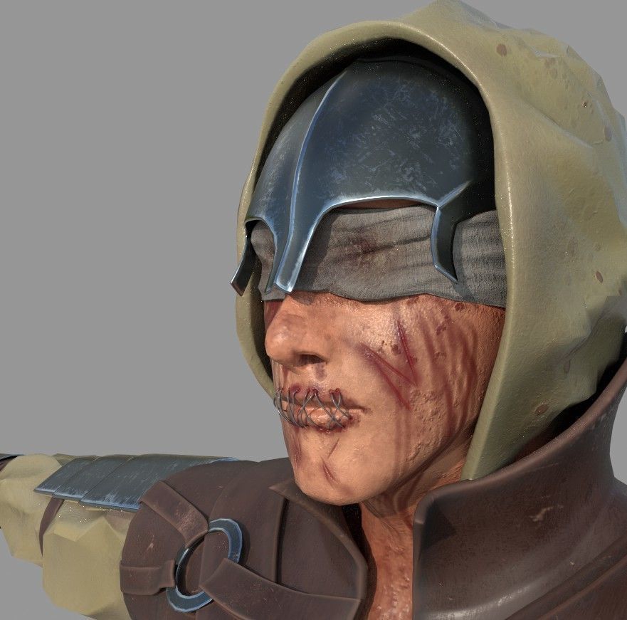 3D model Videogame Dark fantasy stylized male character VR / AR / low ...