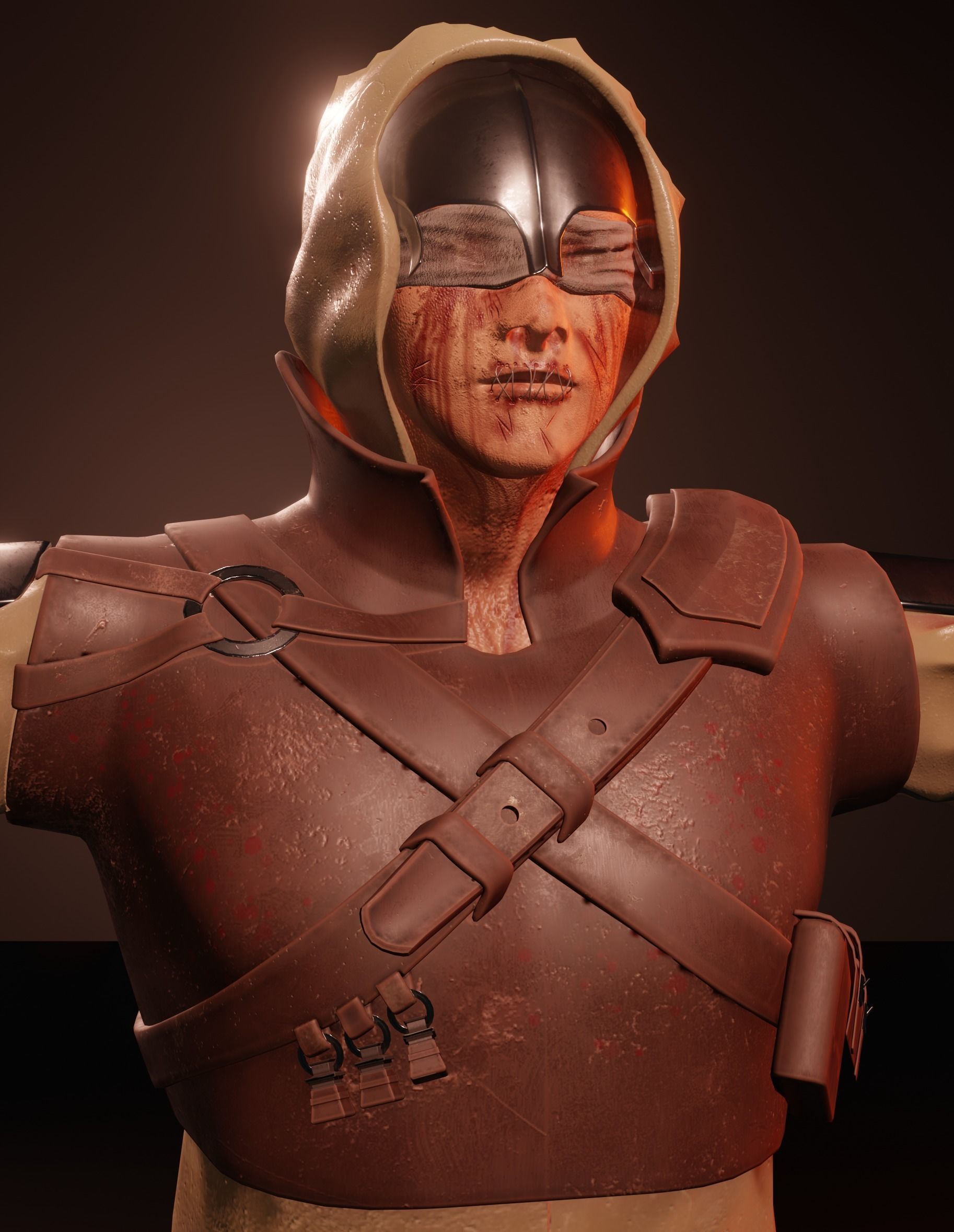 3D model Videogame Dark fantasy stylized male character VR / AR / low ...