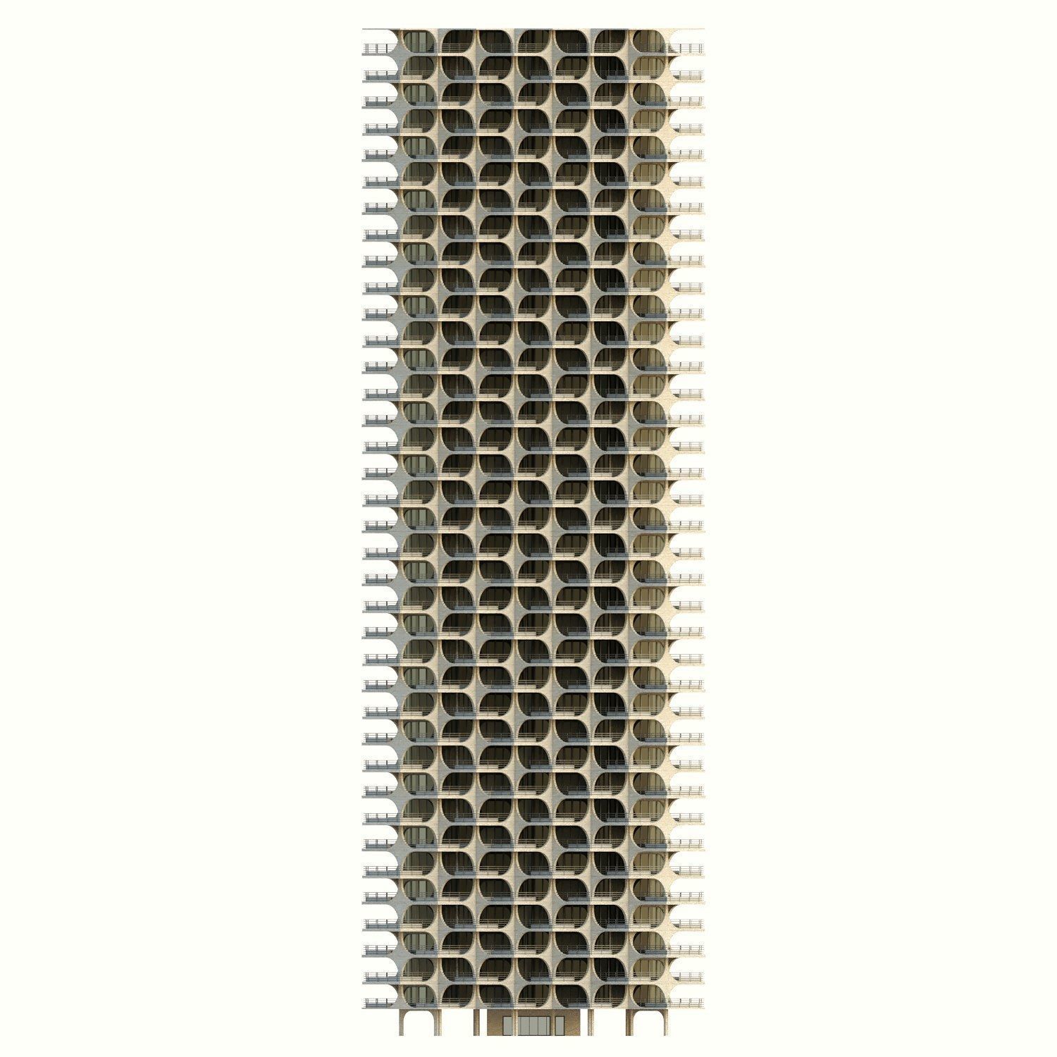 3D model tel aviv residential tower VR / AR / low-poly | CGTrader