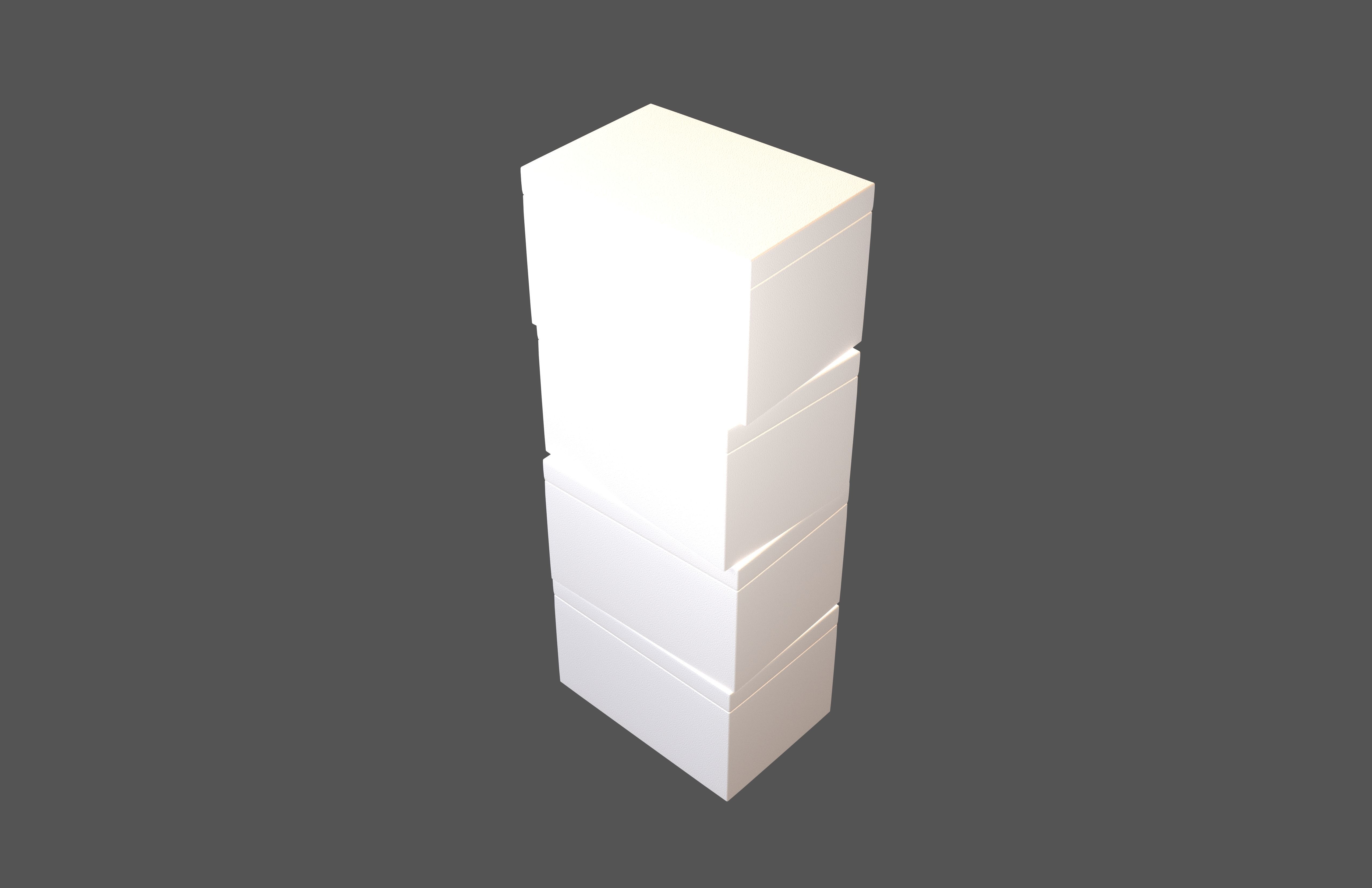 3D model Styrofoam Box Stack v1 001 VR / AR / low-poly | CGTrader