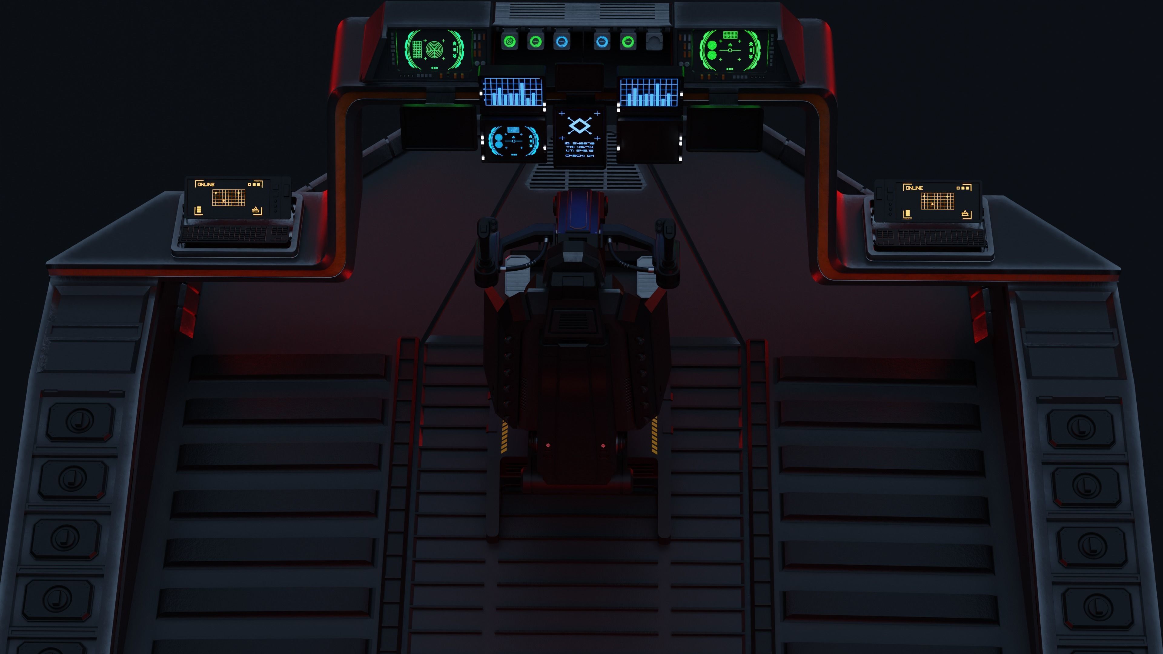 Spaceship cockpit w Pilot seat Mid poly 3D model | CGTrader