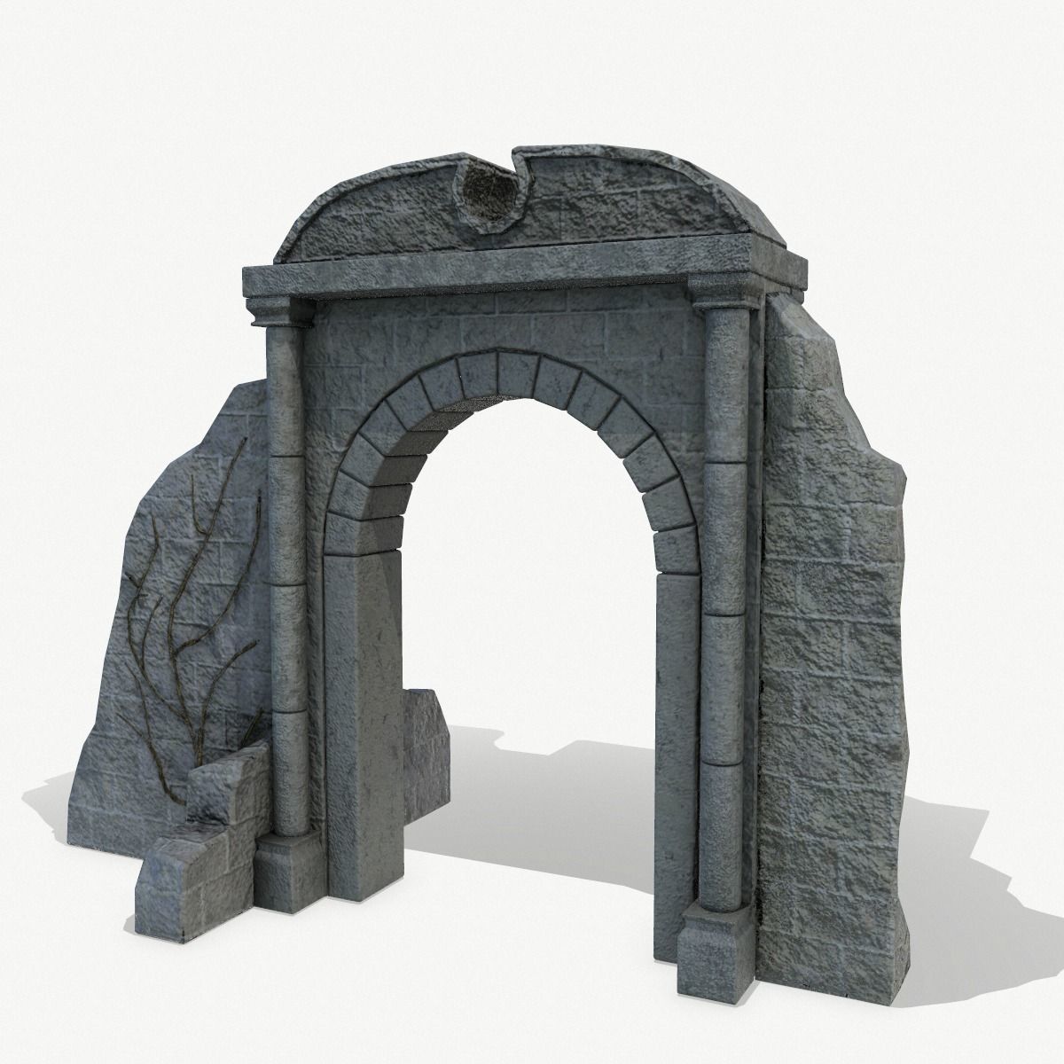3D model Ruined medieval gate VR / AR / low-poly | CGTrader