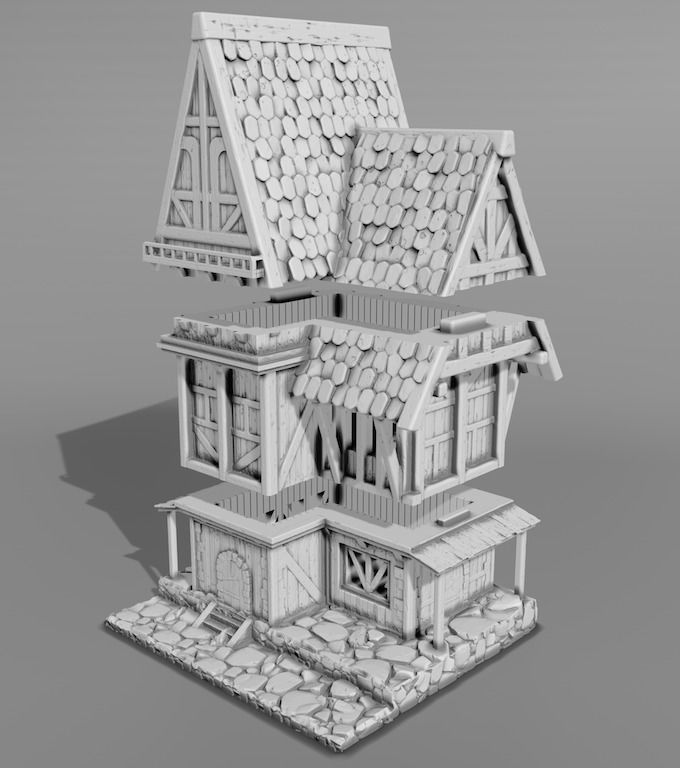 medieval house 3D model 3D printable | CGTrader
