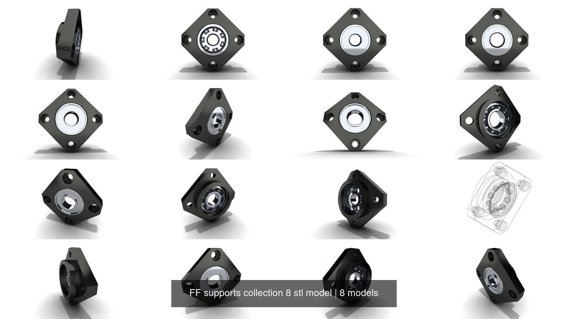FF supports collection 8 stl model | CGTrader