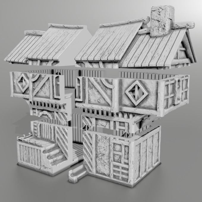 medieval house 3D model 3D printable | CGTrader