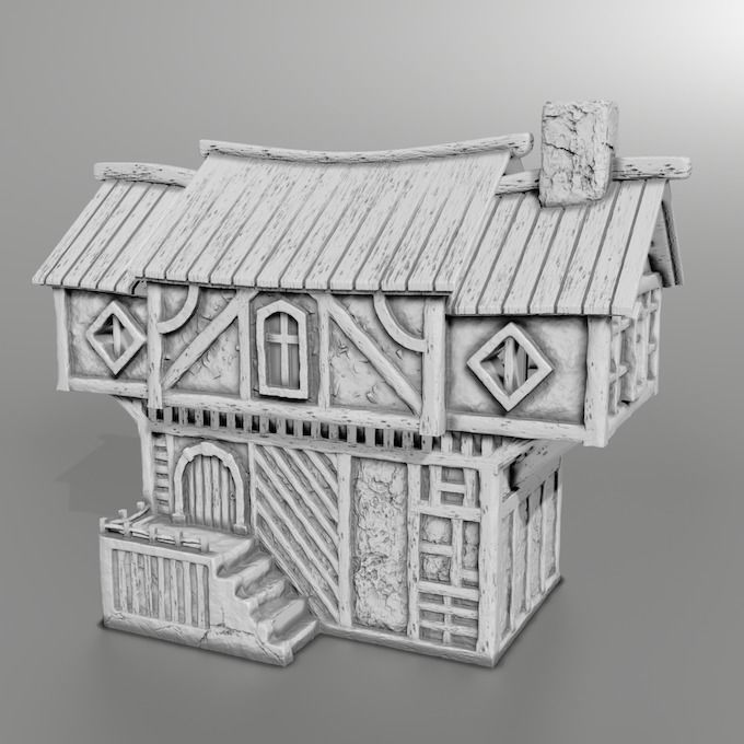 medieval house 3D model 3D printable | CGTrader