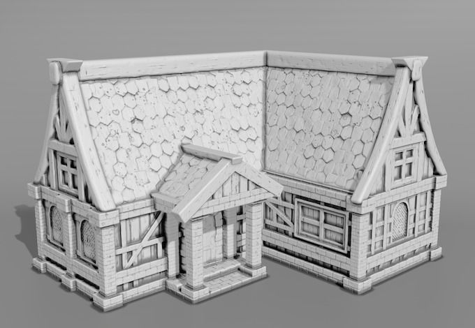 medieval house 3D model 3D printable | CGTrader